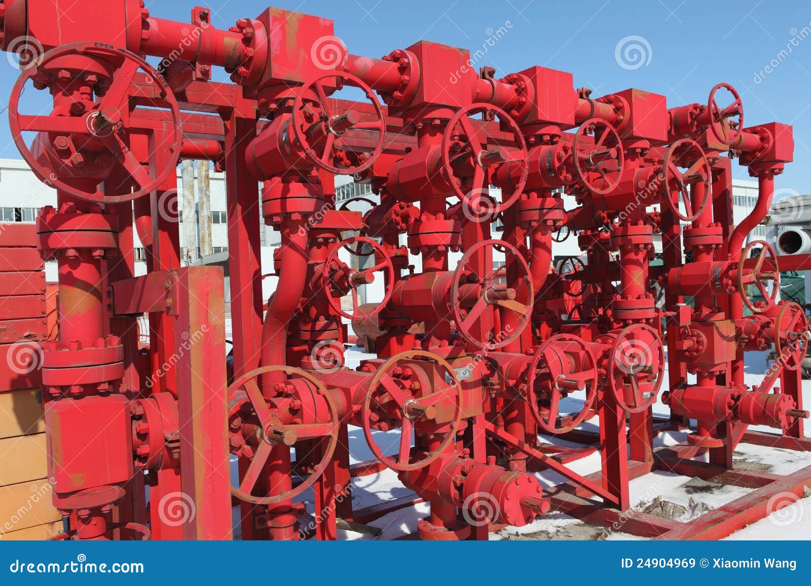 Red valves stock image. Image of control, crease, elevated - 24904969