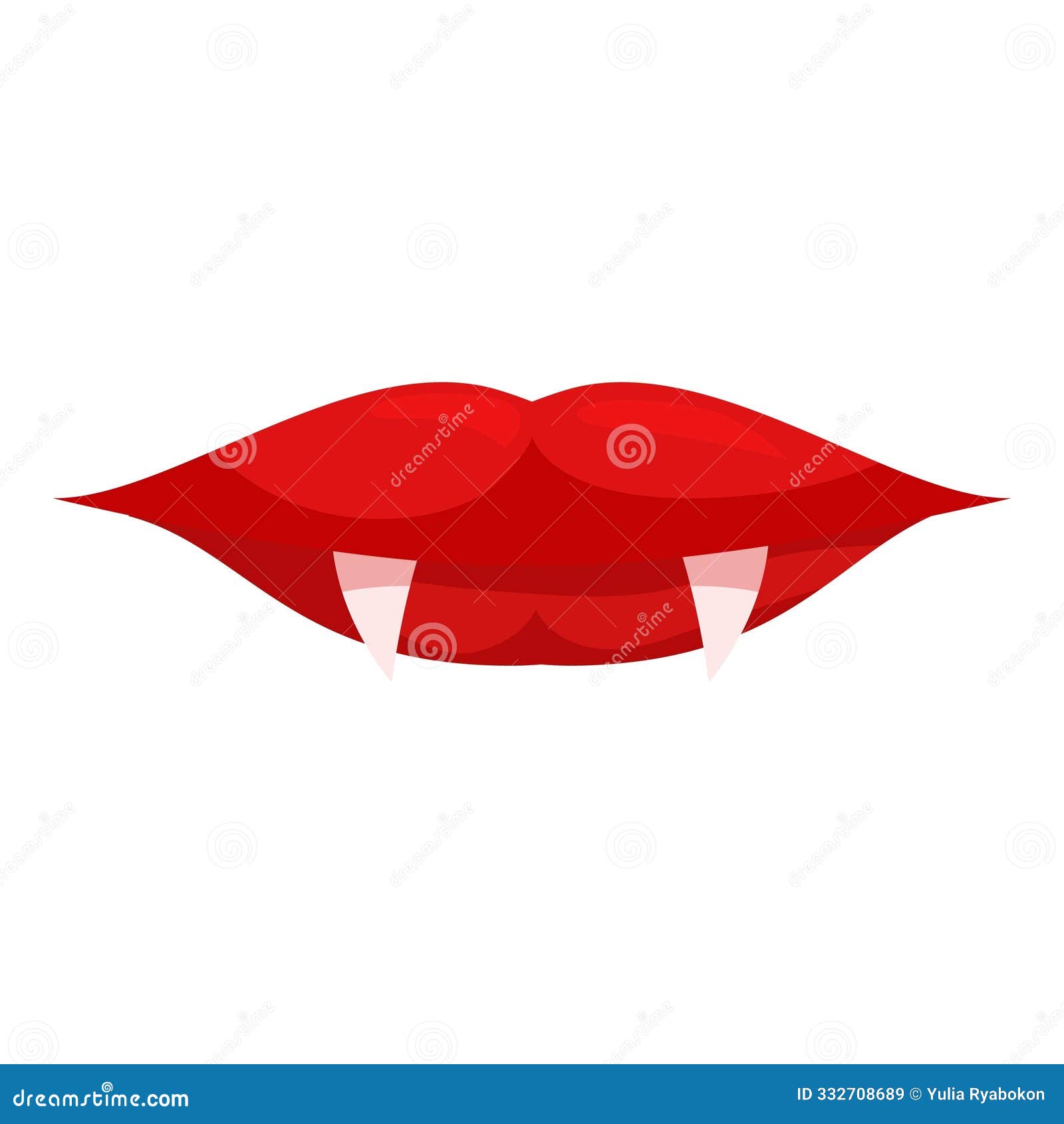 Red Lips Showing Fangs for Halloween Party Stock Vector - Illustration ...