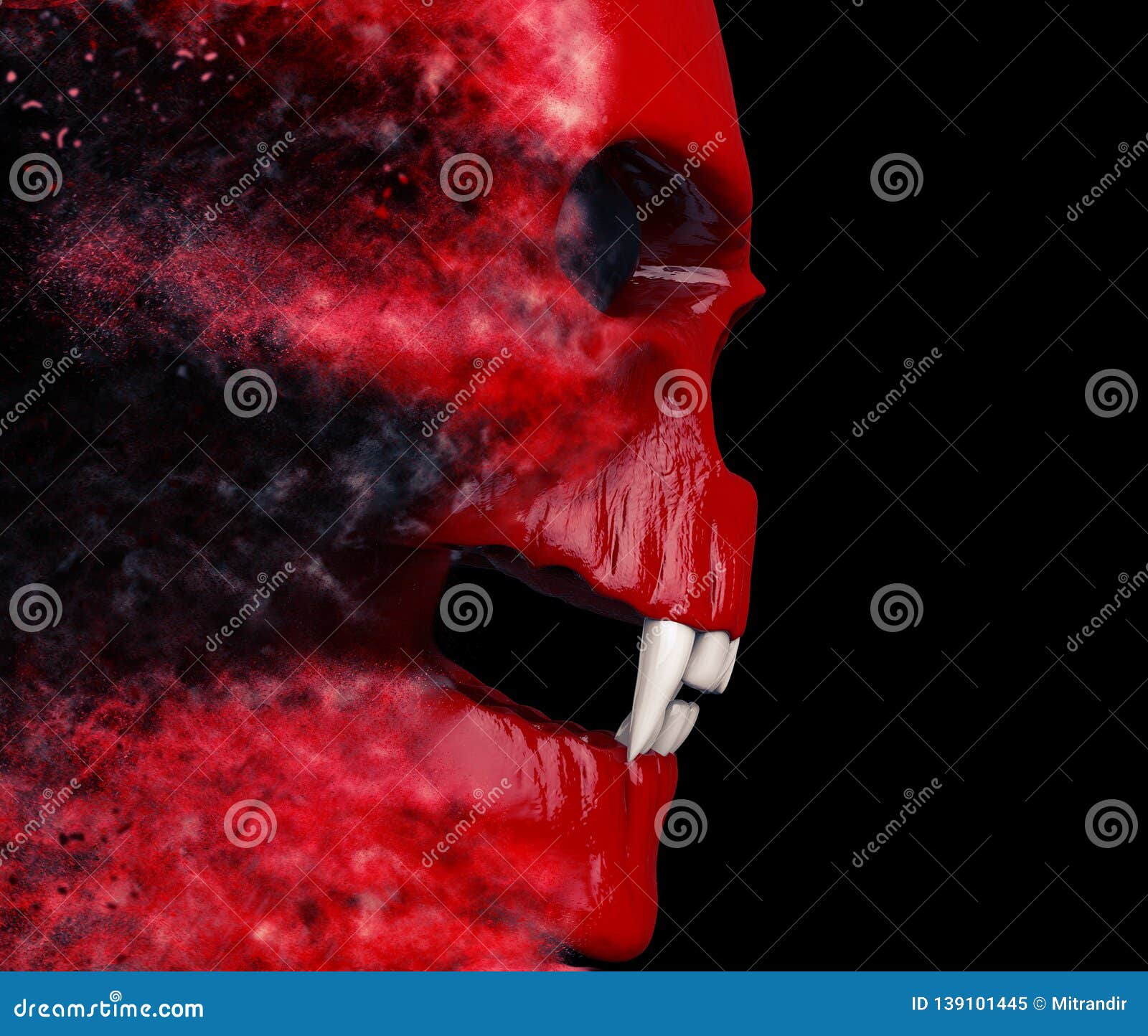 Red Vampire Skull - Particle Effect Stock Illustration - Illustration ...