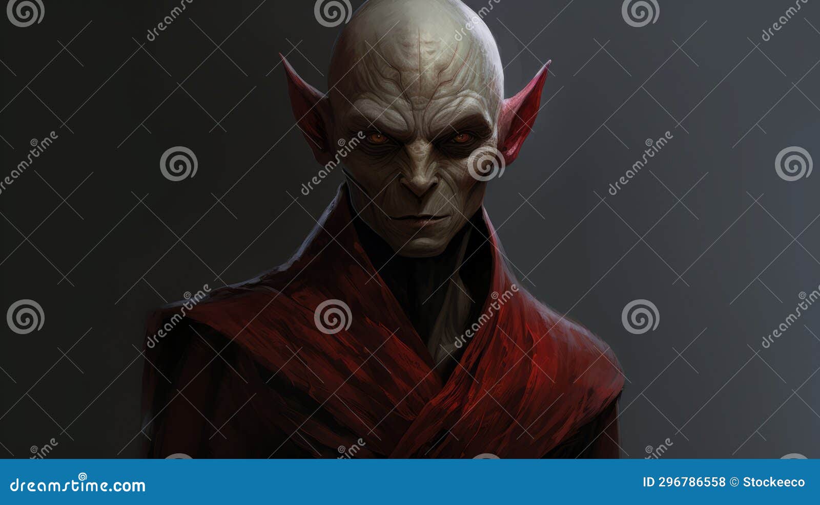 Red Vampire: A Subtle And Ominous Half-elf Concept Art Stock Photo ...