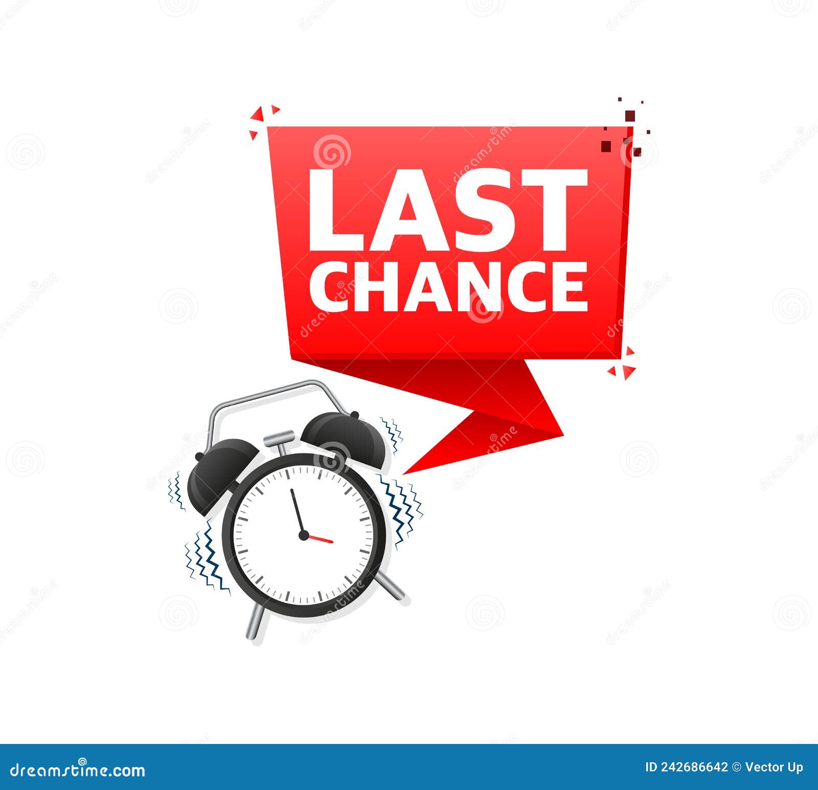 Red Vector Banner with Last Chance Sign and Timer Icon Stock Vector ...