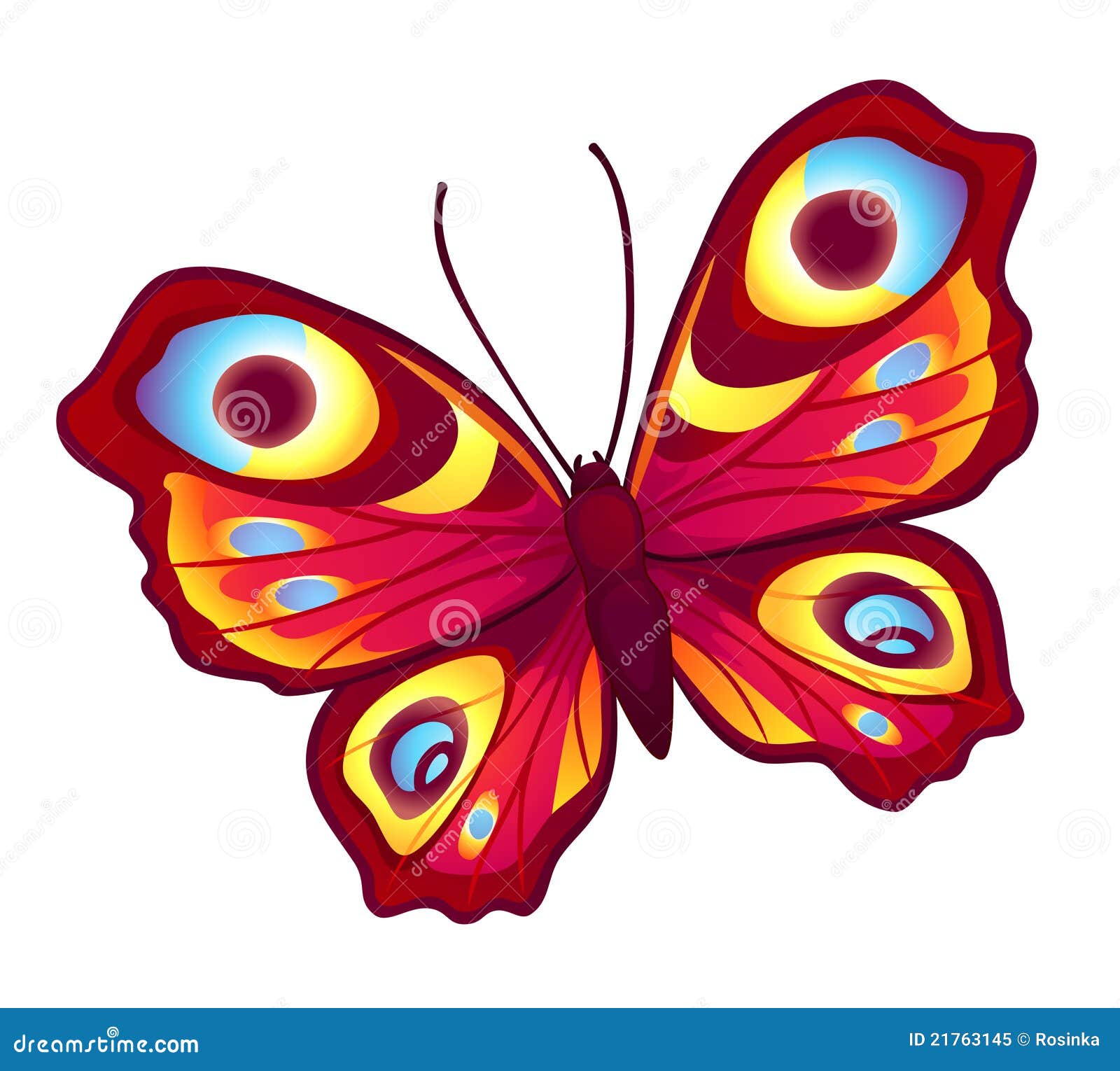 Red vector butterfly stock vector. Illustration of beauty - 21763145