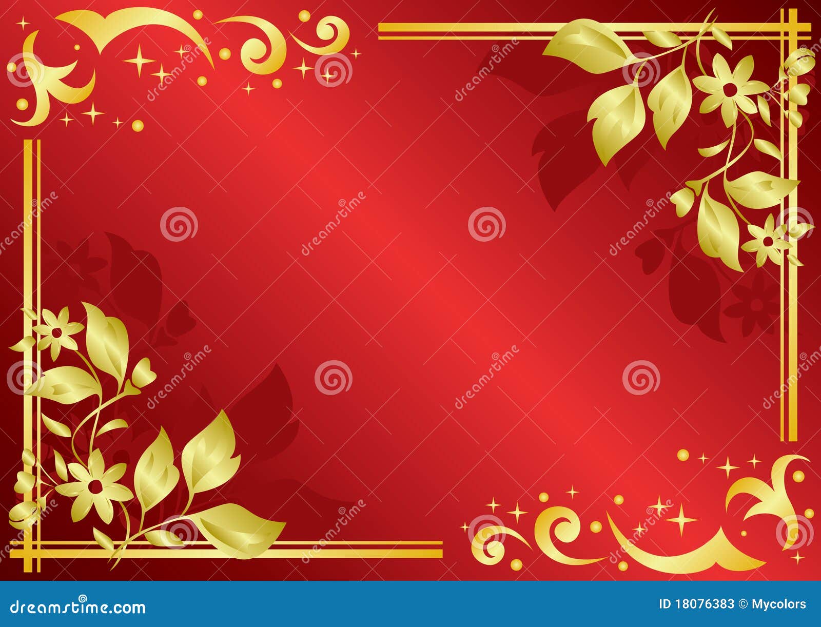 Red Vector Card with Golden Decorations Stock Vector - Illustration of ...