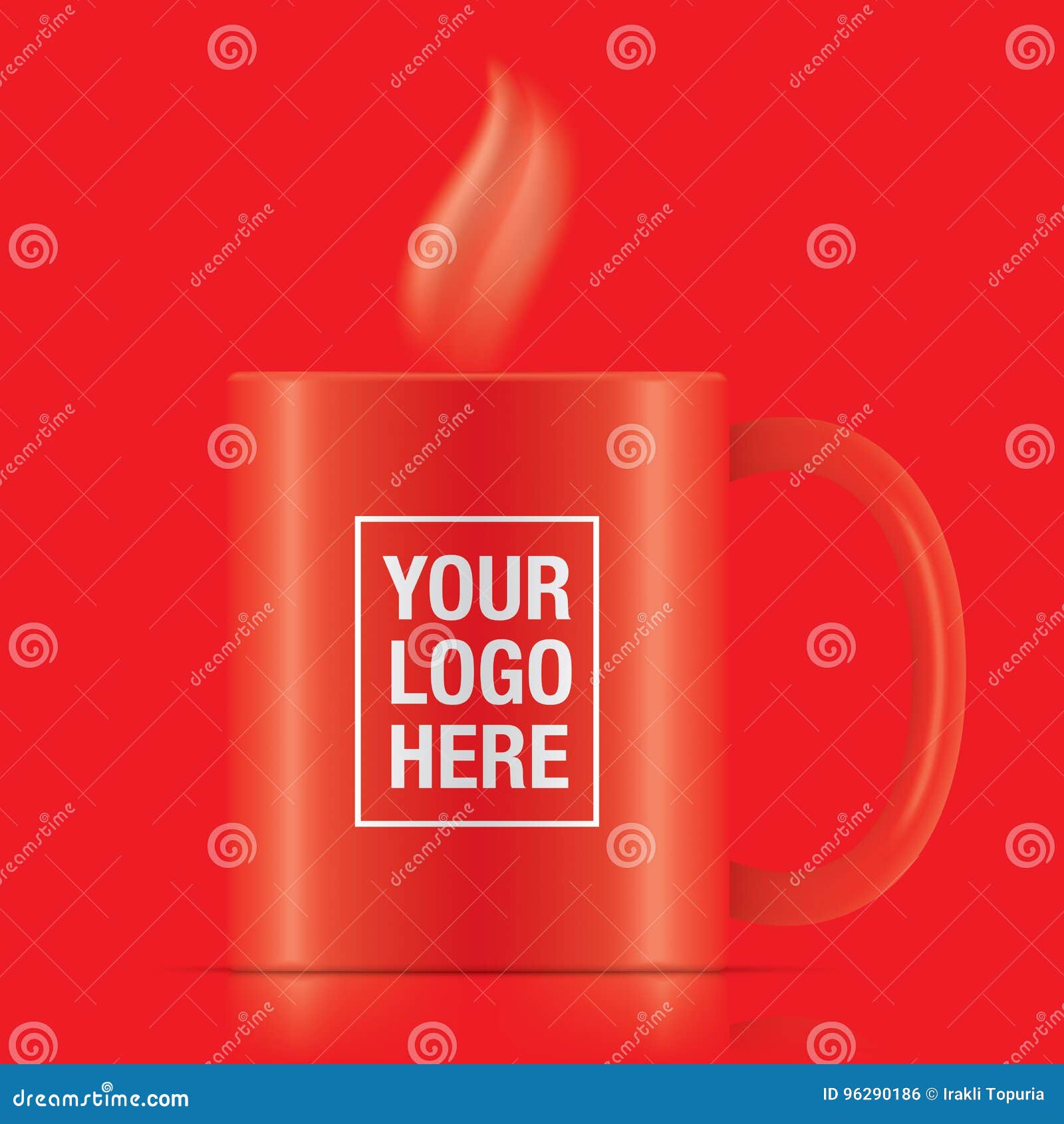 Red vector coffee mug stock vector. Illustration of container - 96290186
