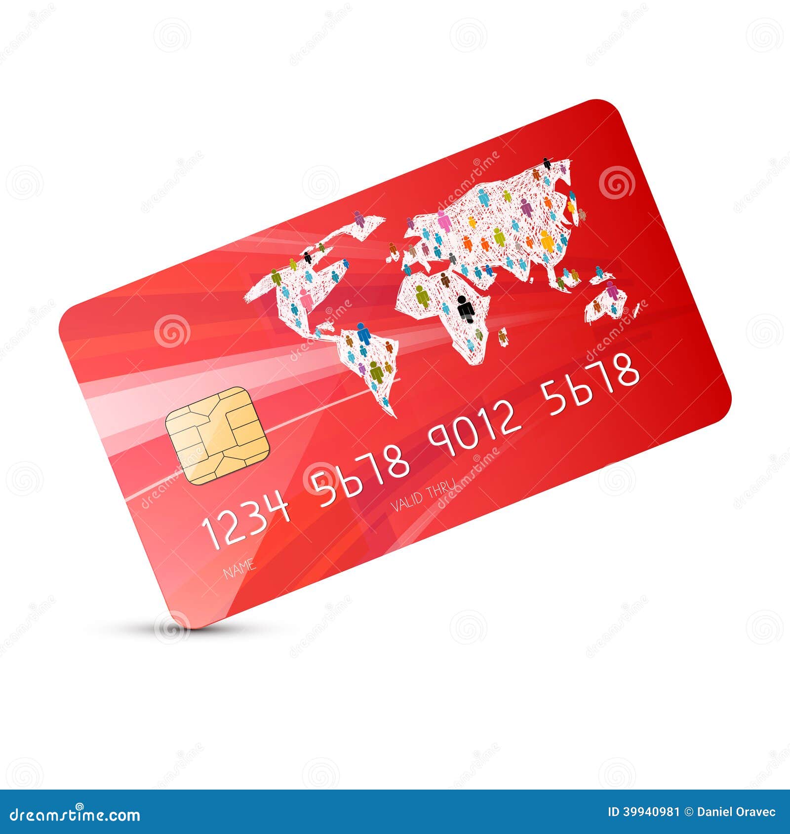 Red Vector Credit Card Illustration Stock Vector - Illustration of ...