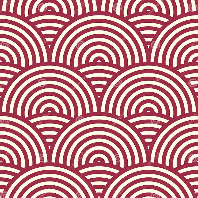Red Vector Endless Pattern Created with Thin Undulate Stripes Stock ...