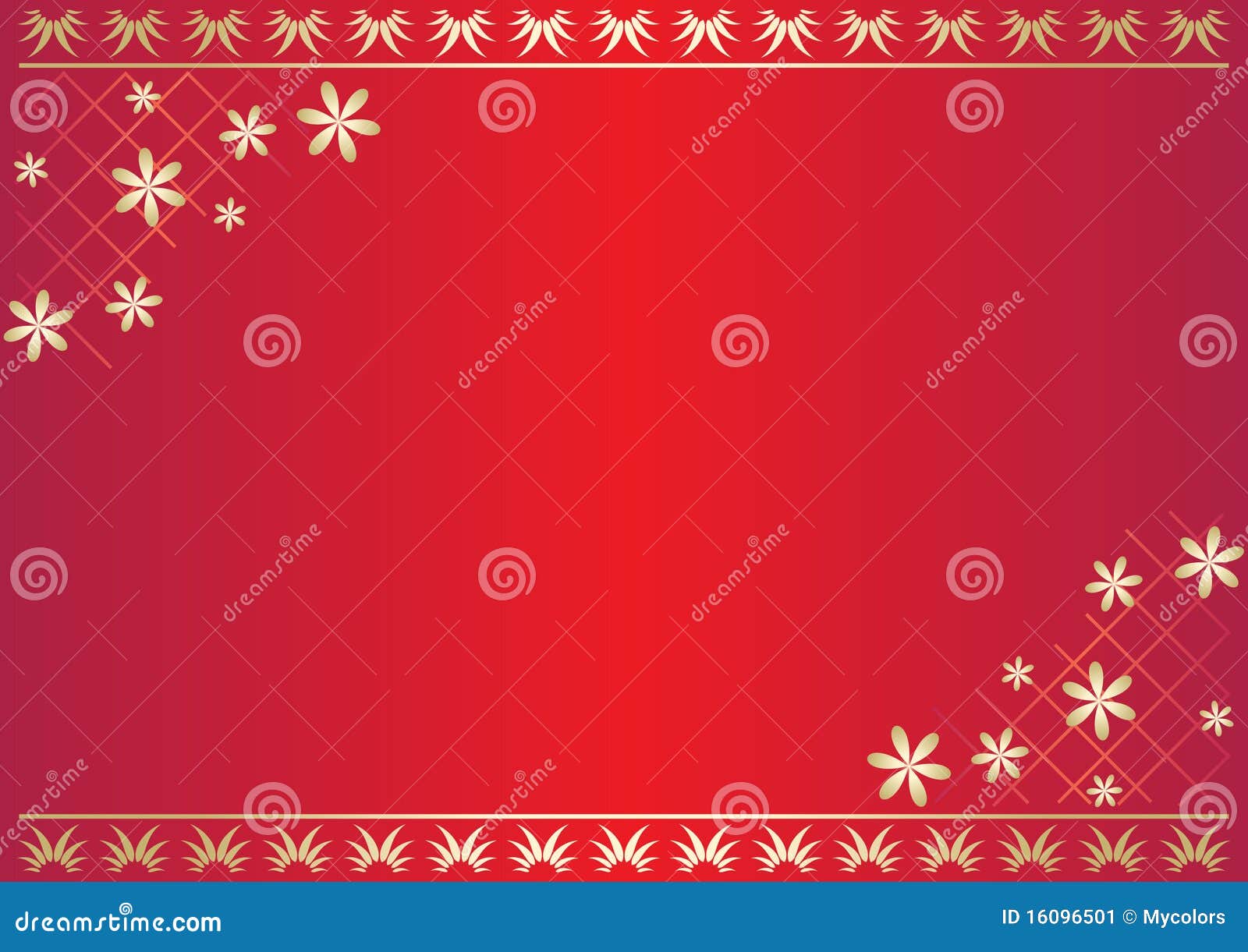 Red Vector Floral Card with Gradient Stock Vector - Illustration of ...