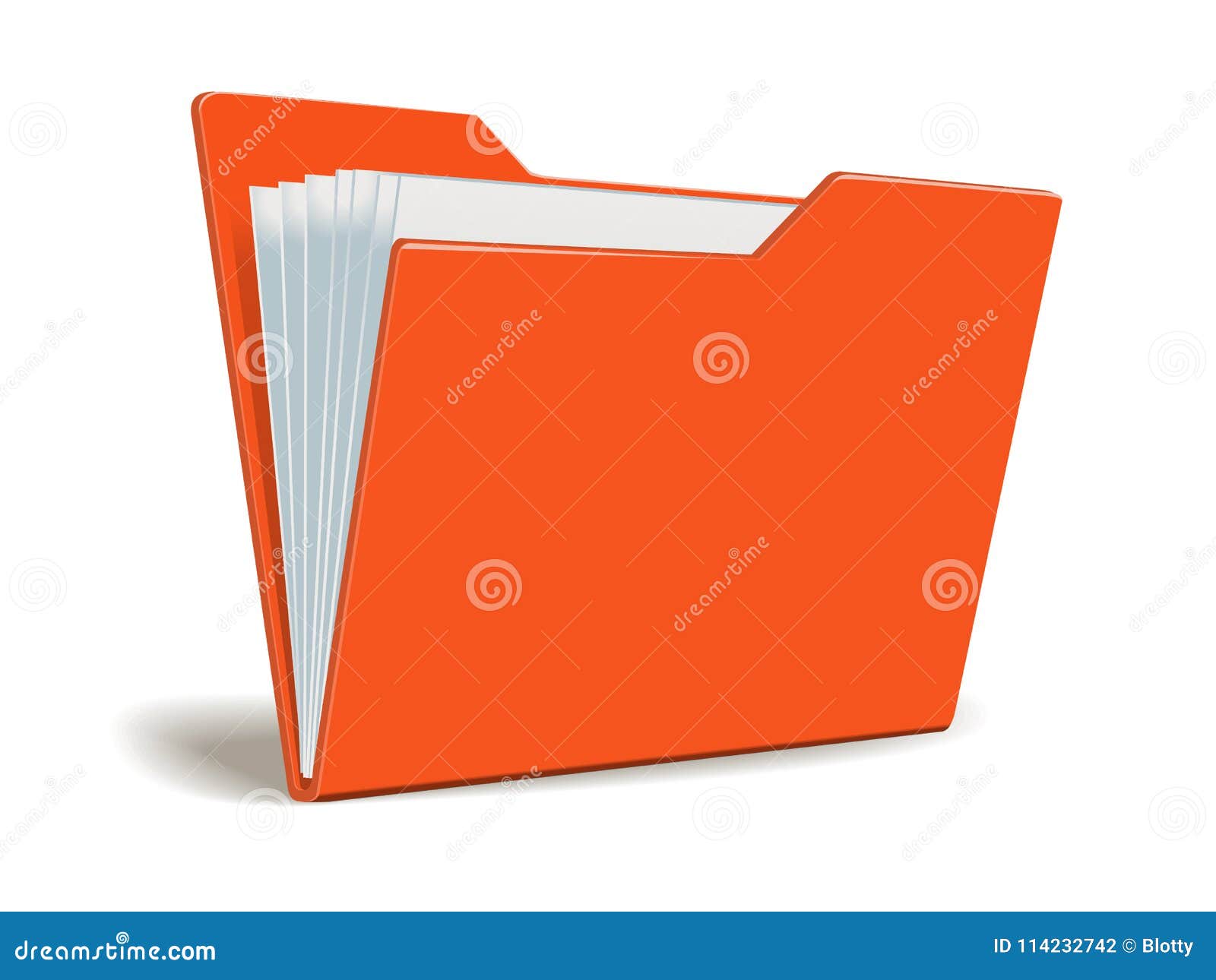 Red Vector Folder with Documents Stock Vector - Illustration of info ...
