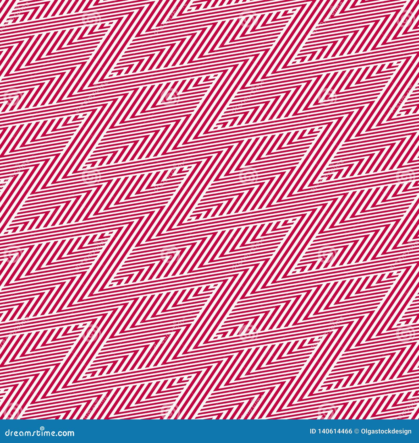 Red Vector Geometric Seamless Pattern with Zigzag Stripes, Thin ...