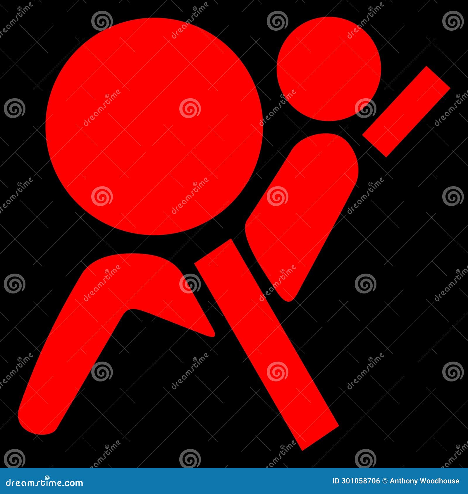 Red Vector Graphic on a Black Background of a Dashboard Warning Light ...