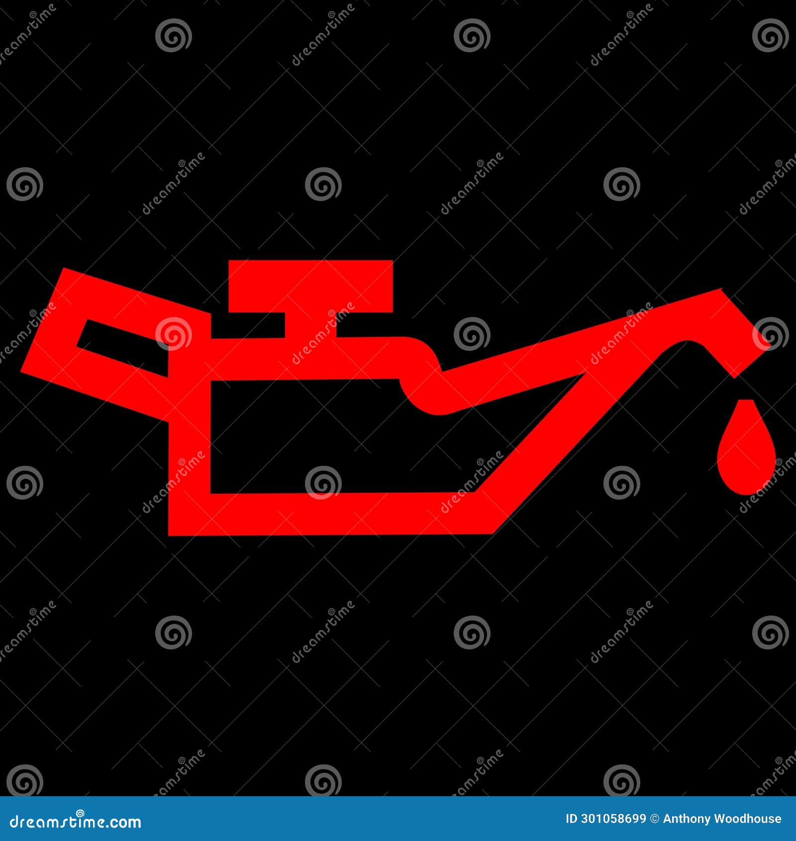 Red Vector Graphic on a Black Background of a Dashboard Warning Light ...