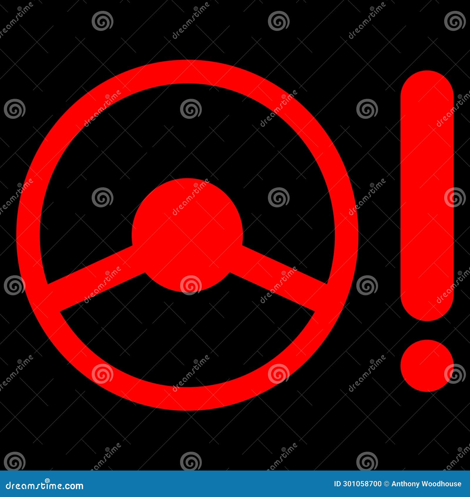 Red Vector Graphic On A Black Background Of A Dashboard Warning Light ...