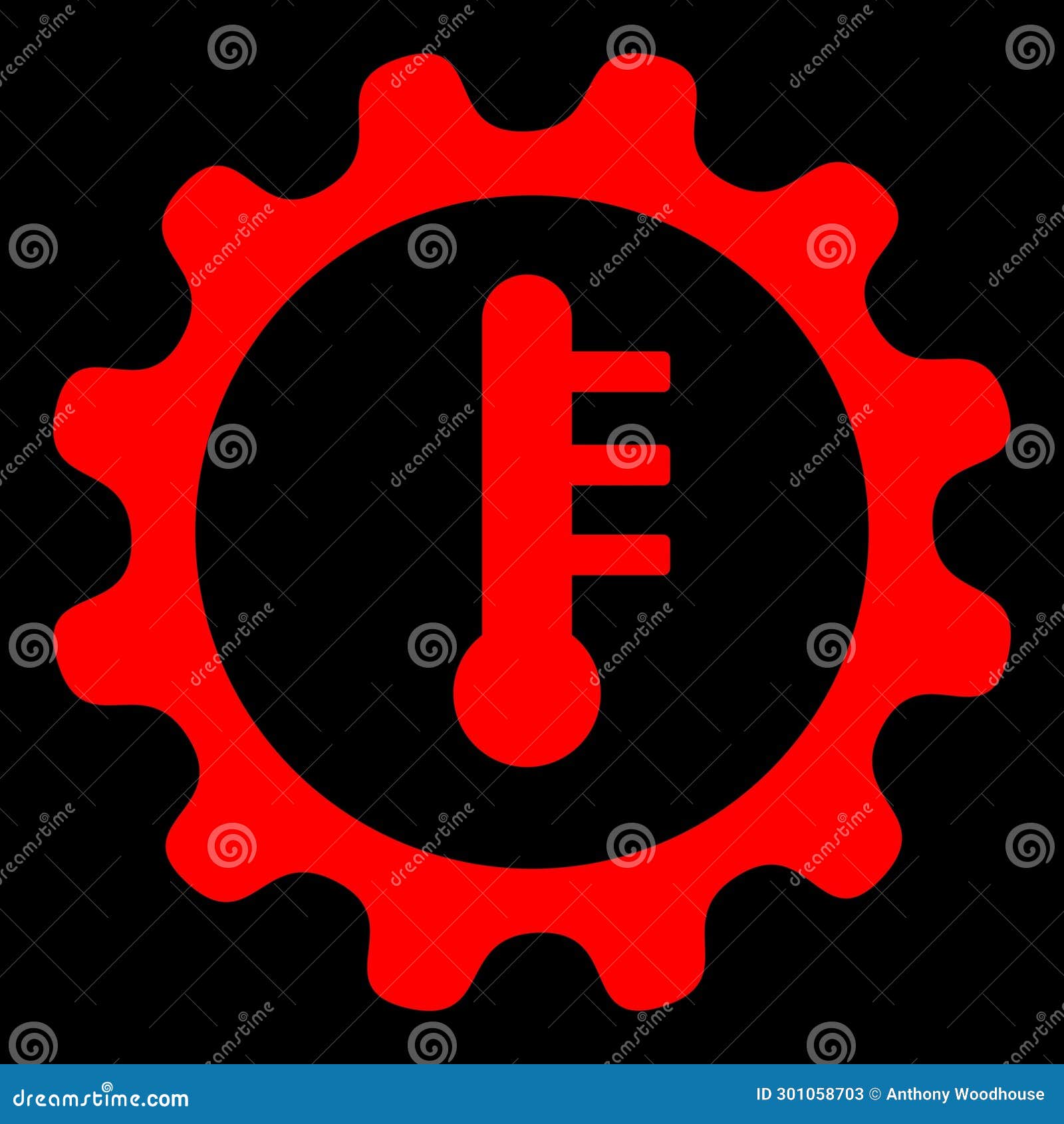 Red Vector Graphic on a Black Background of a Dashboard Warning Light ...