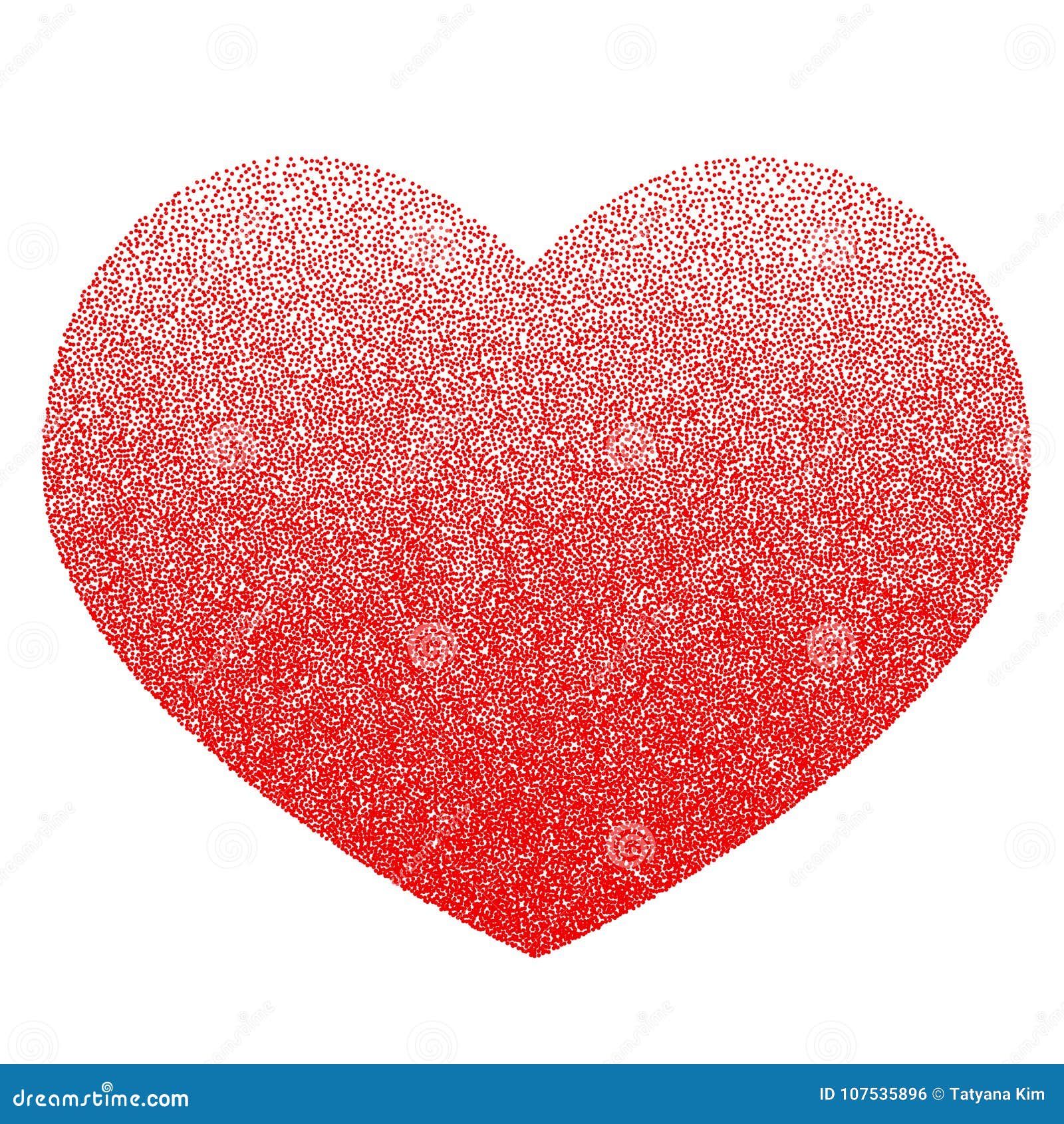 Red Vector Heart Made of Many Small Circles. Graphite Texture Stock ...