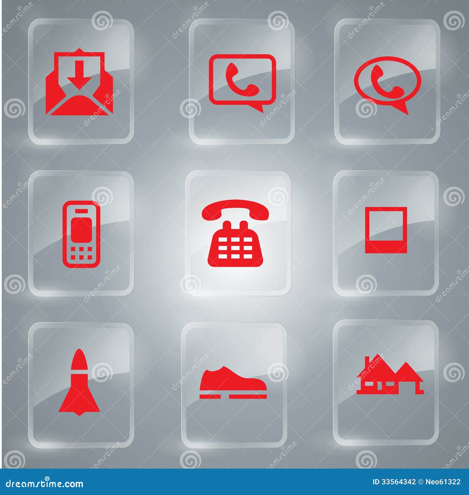 Red Vector Icon Set stock vector. Illustration of information - 33564342