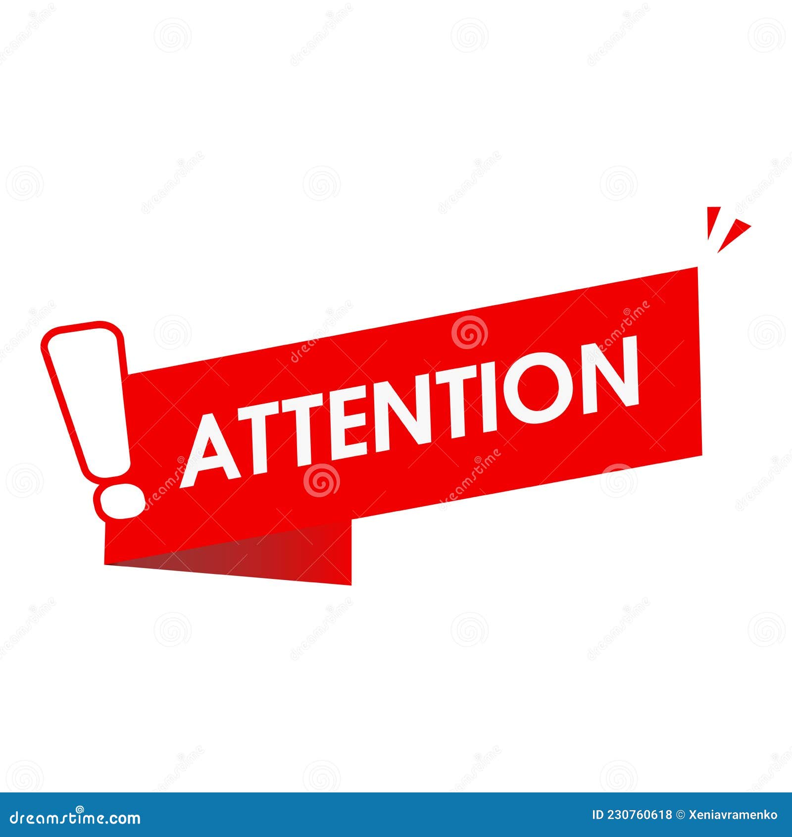 Red Vector Illustration Banner Attention Stock Vector - Illustration of ...