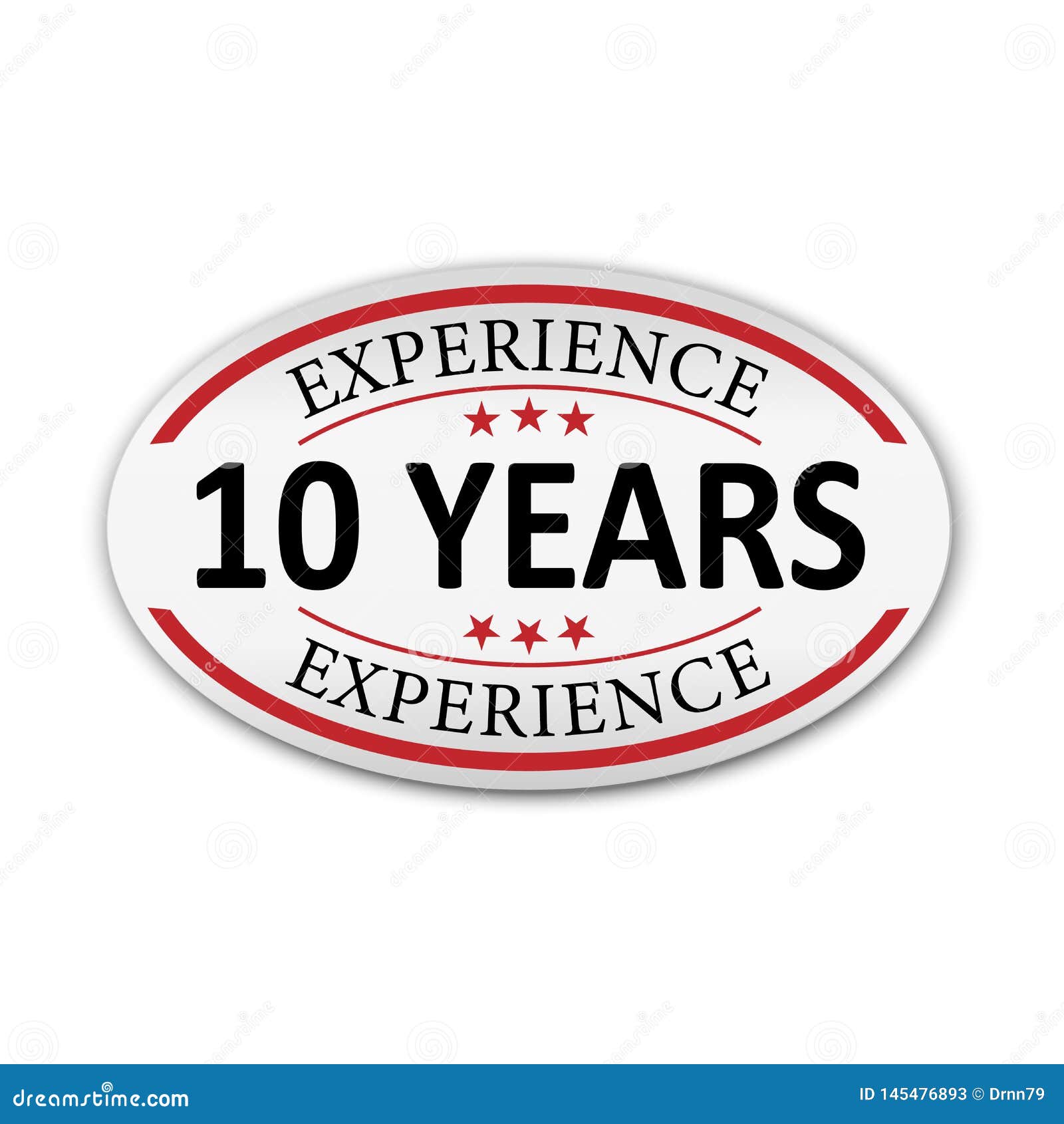 Red Vector Illustration Banner Label Experience 10 Years Stock Vector ...
