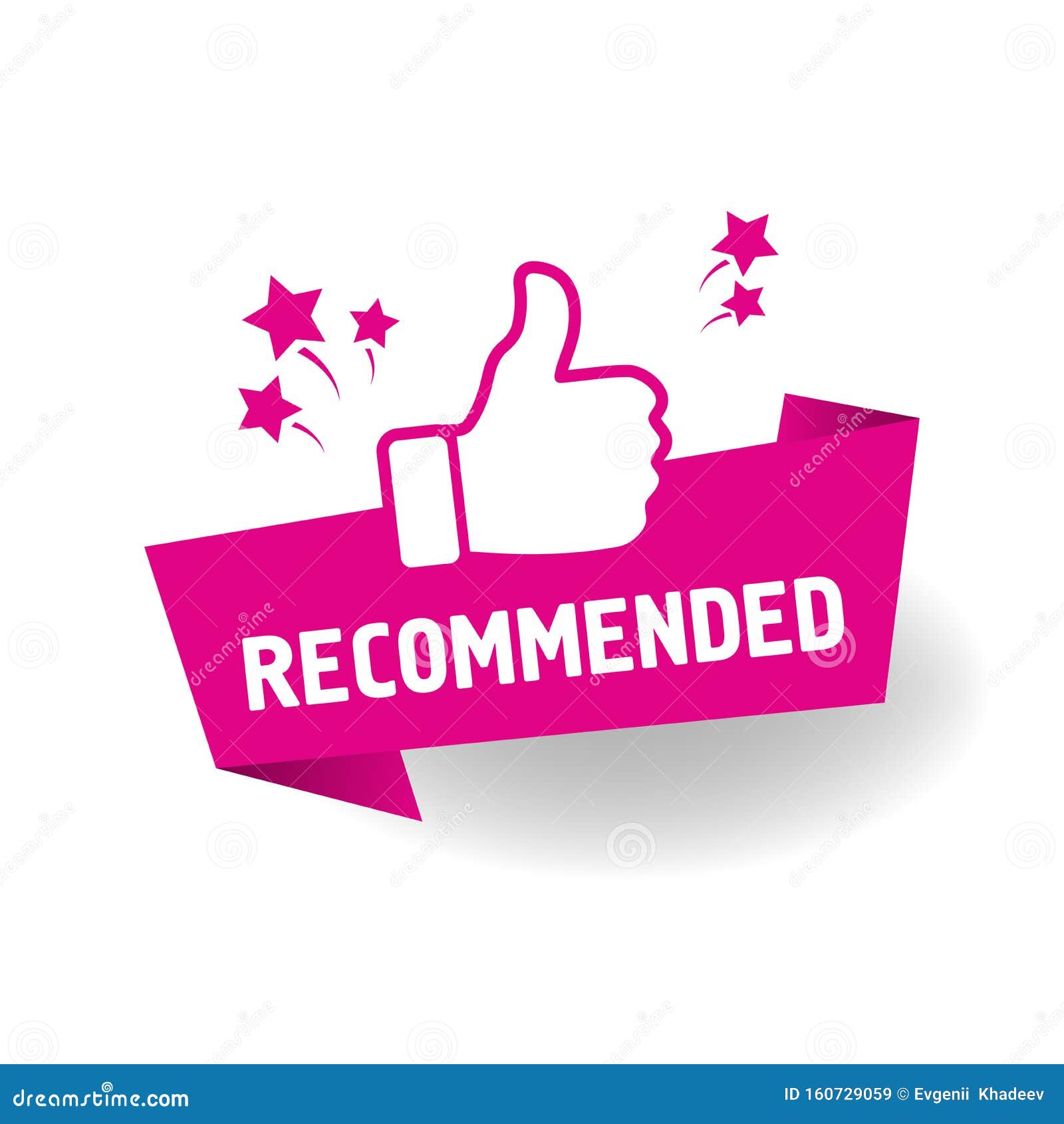Banner Recommended With Thumbs Up Cartoon Vector | CartoonDealer.com ...