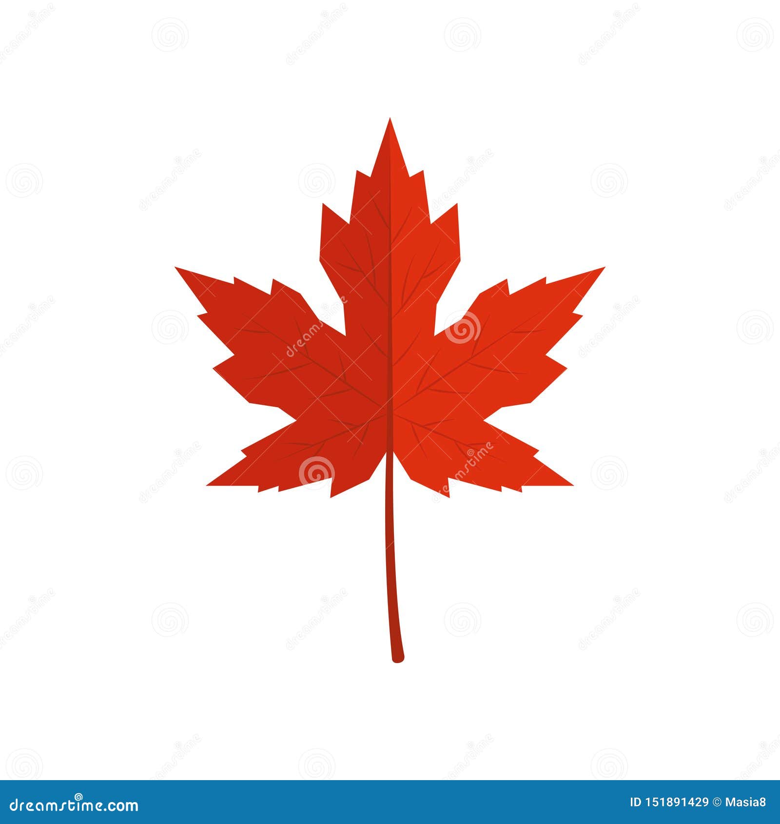 Red Vector Maple Leaf in Flat Style Stock Vector - Illustration of ...