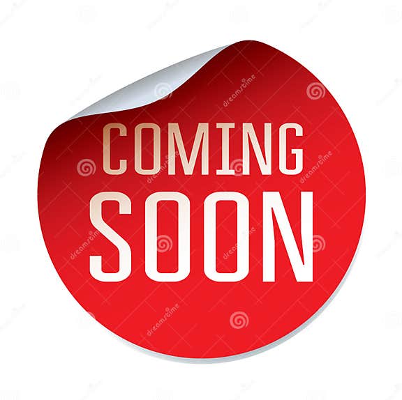 Red Vector Sticker Coming Soon Stock Vector - Illustration of circle ...