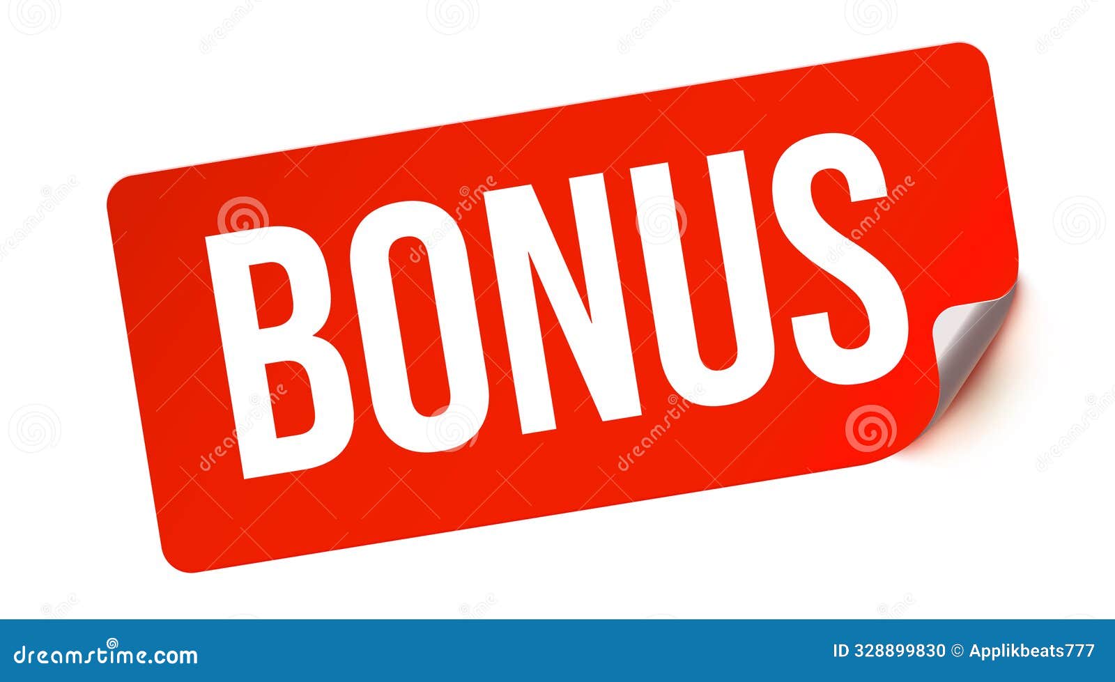 Red Vector Sticker and Text Bonus. Isolated Graphic Element Stock ...