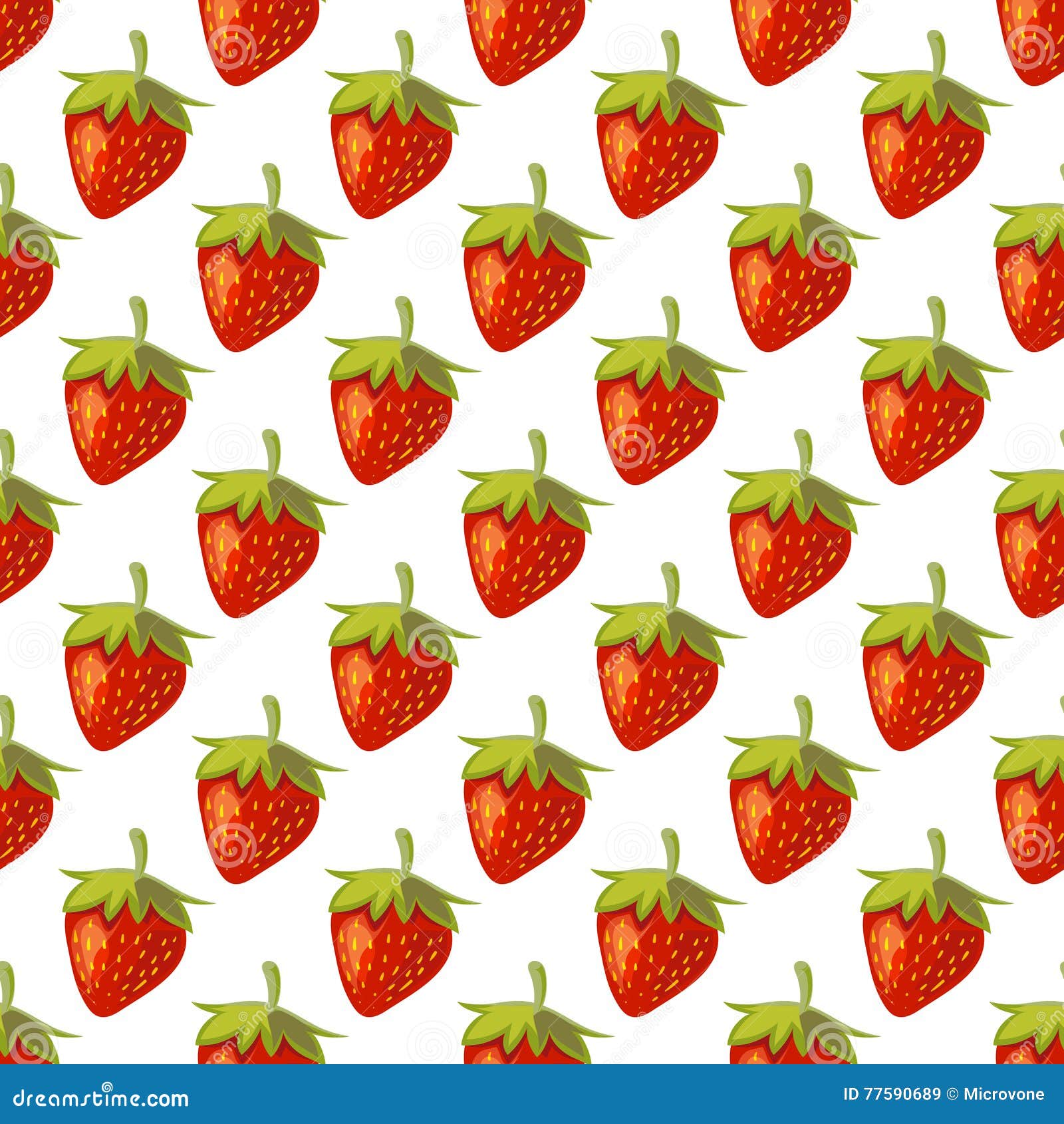 Red Vector Strawberries Seamless Pattern Stock Vector - Illustration of ...