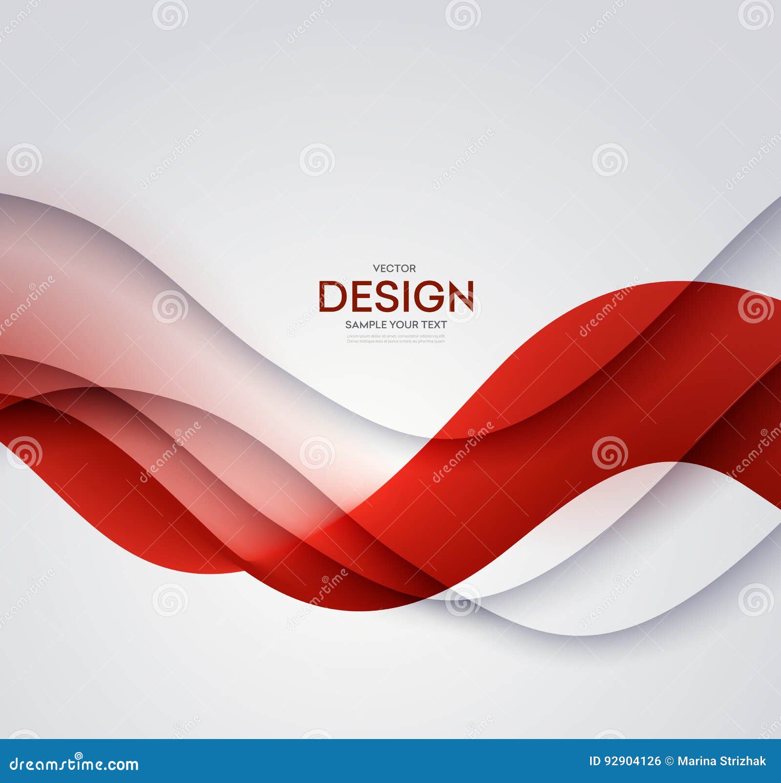 Red Vector Template Abstract Background with Curves Lines and Shadow ...