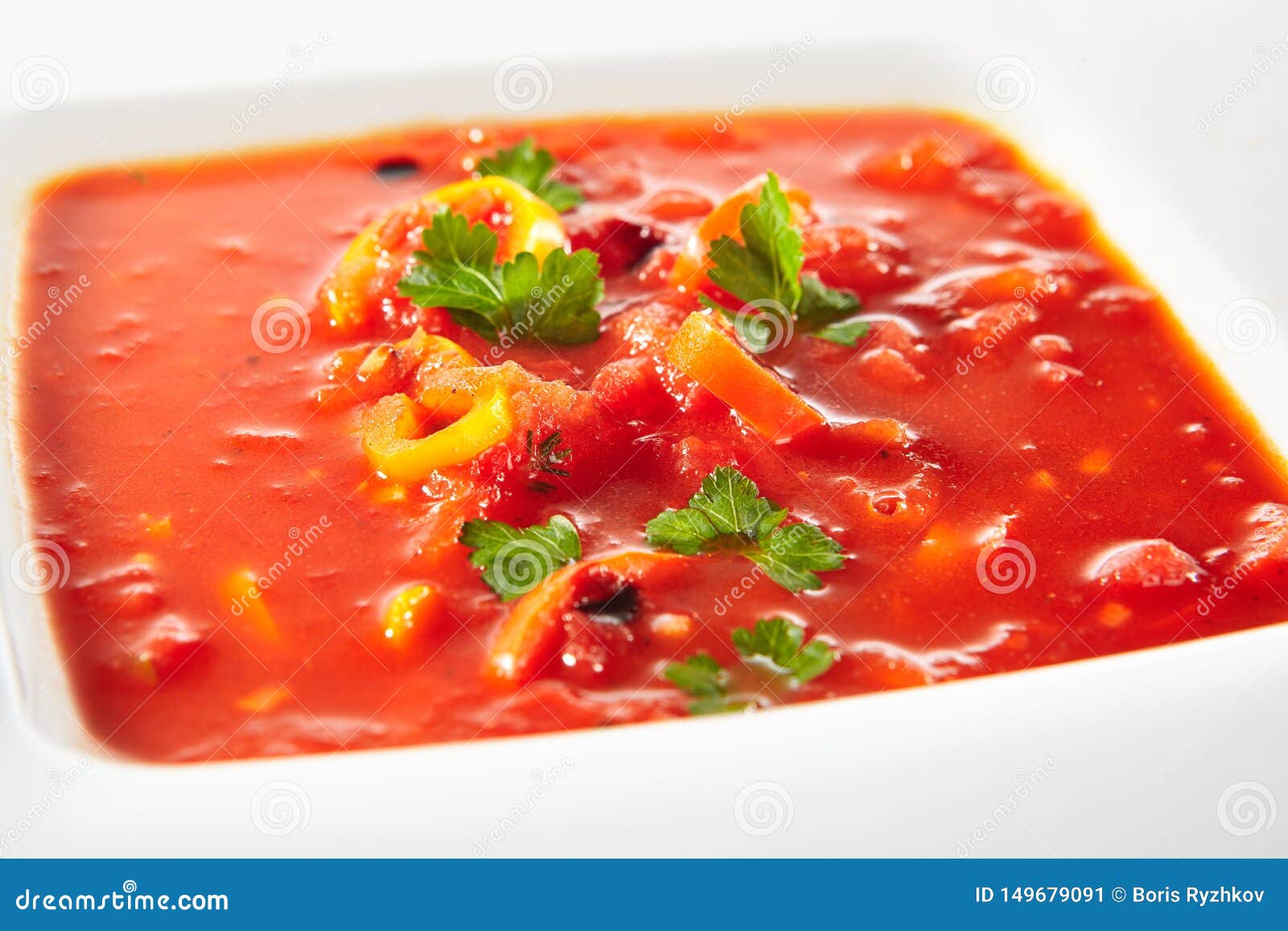 Red Vegetable soup stock image. Image of cream, bowl - 149679091