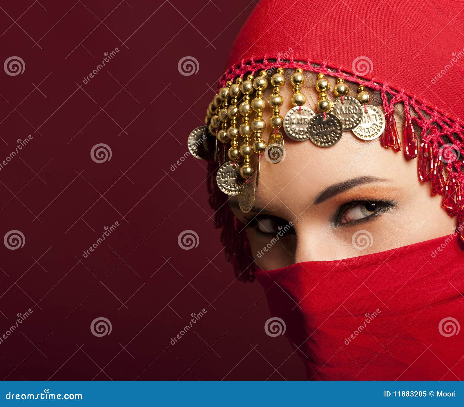 The red veil stock image. Image of minority, arabic, adult - 11883205