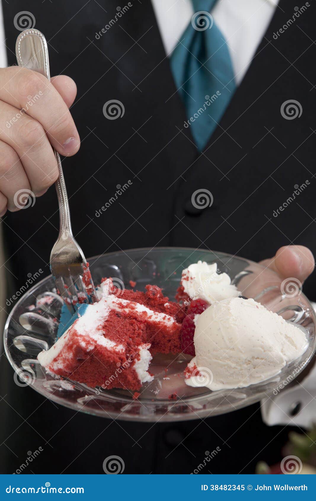 Red Velvet Cake Being Eaten Stock Image - Image of delicious, eating ...