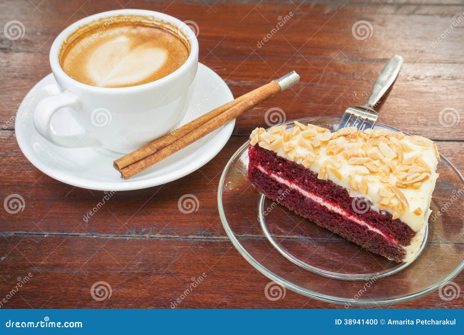 Red Velvet Cake with Coffee Cup Stock Photo - Image of aroma, aromatic ...