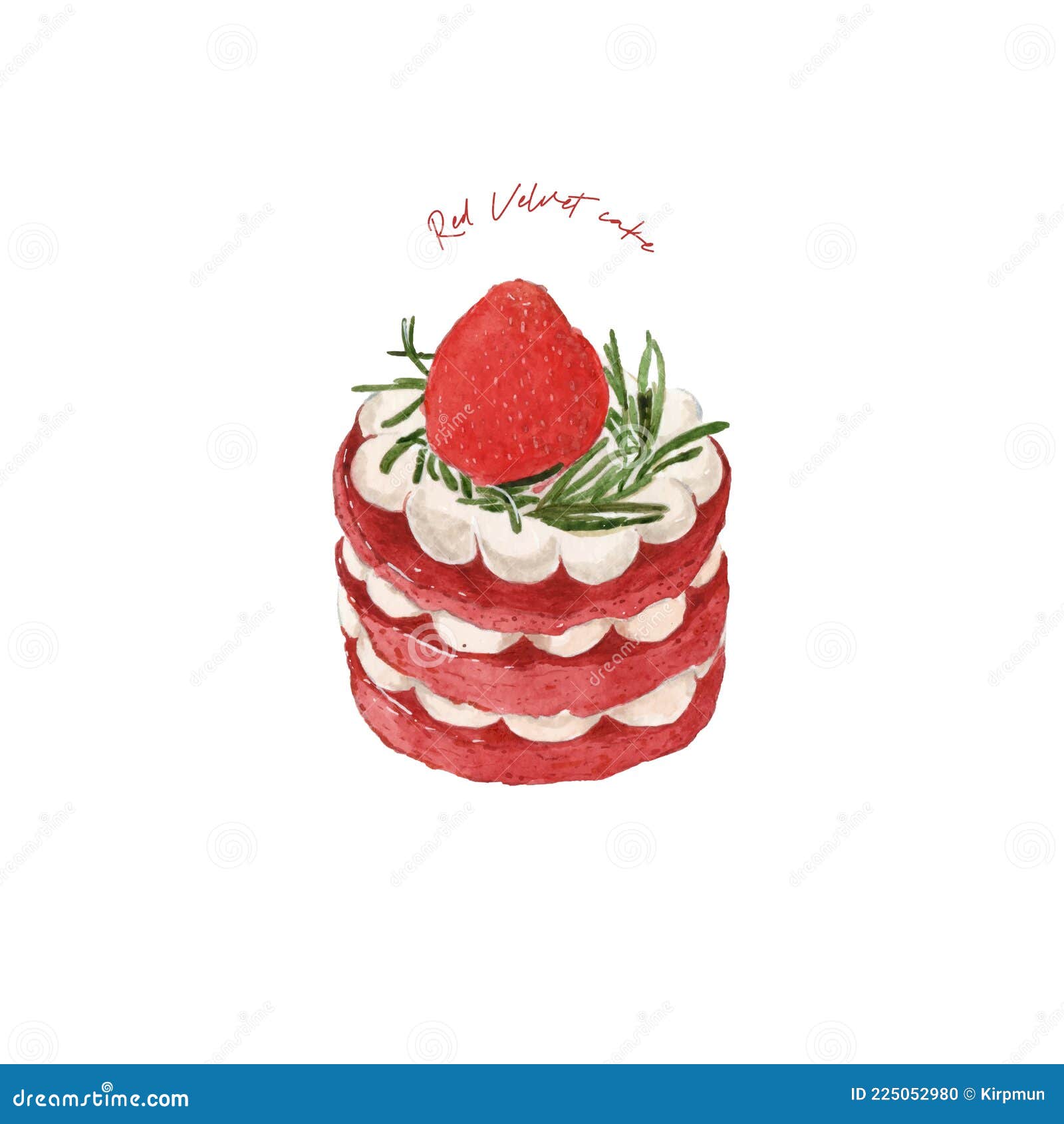 Red Velvet Cake, Hand Draw Vector Stock Vector - Illustration of circle ...