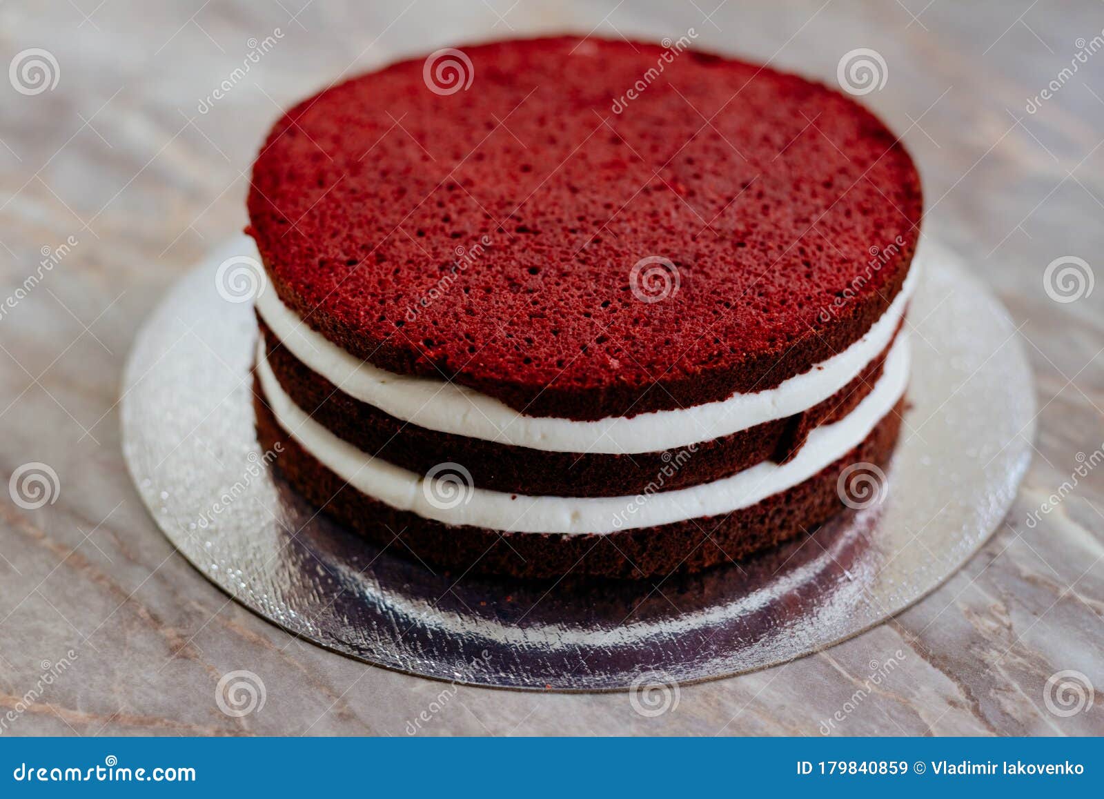 The Process of Making a Cake is Red Velvet. Stock Image - Image of ...