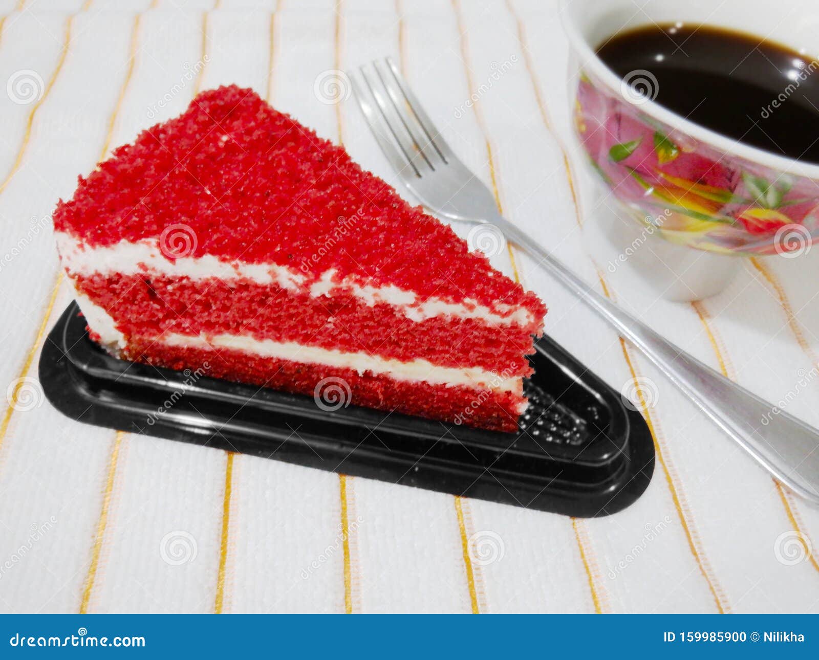 Red velvet cake slice stock photo. Image of slice, gourmet - 159985900