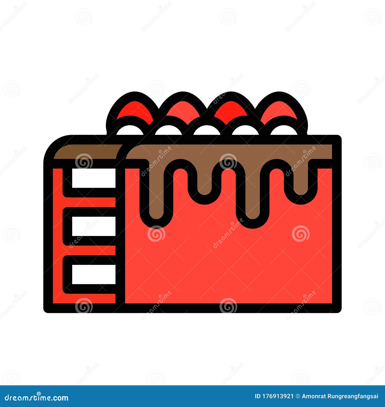 Red Velvet Cake Vector Illustration, Filled Style Icon Stock Vector ...