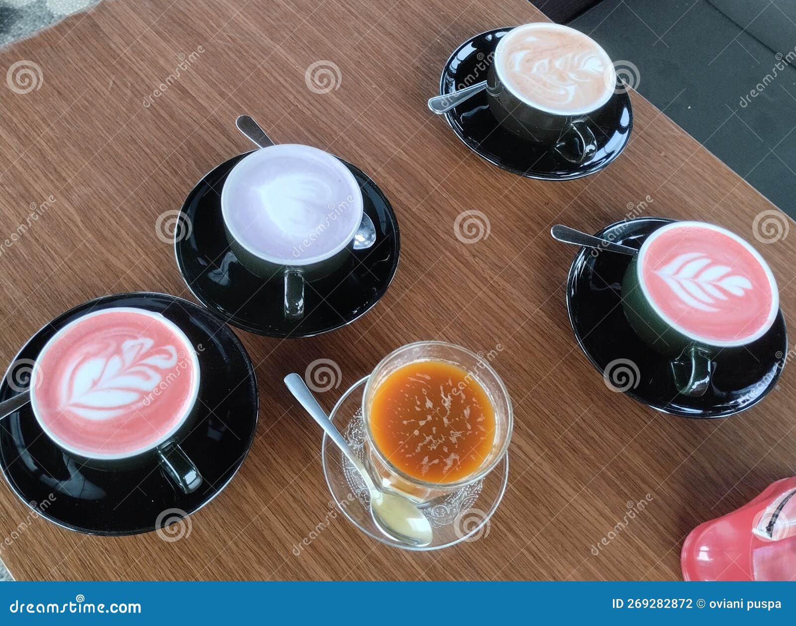 Red Velvet, coffee latte stock photo. Image of plant - 269282872