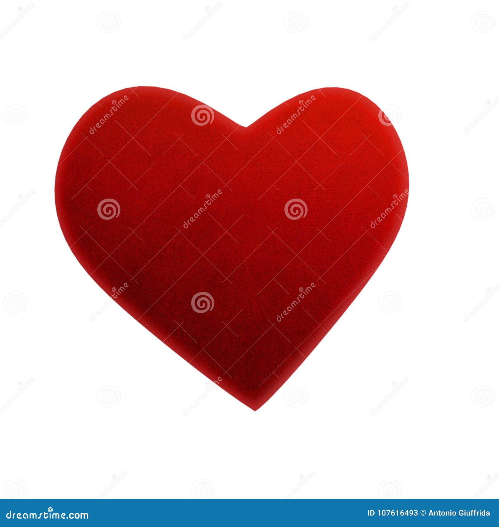 Red Velvet Heart Isolated on White Background Stock Image - Image of ...