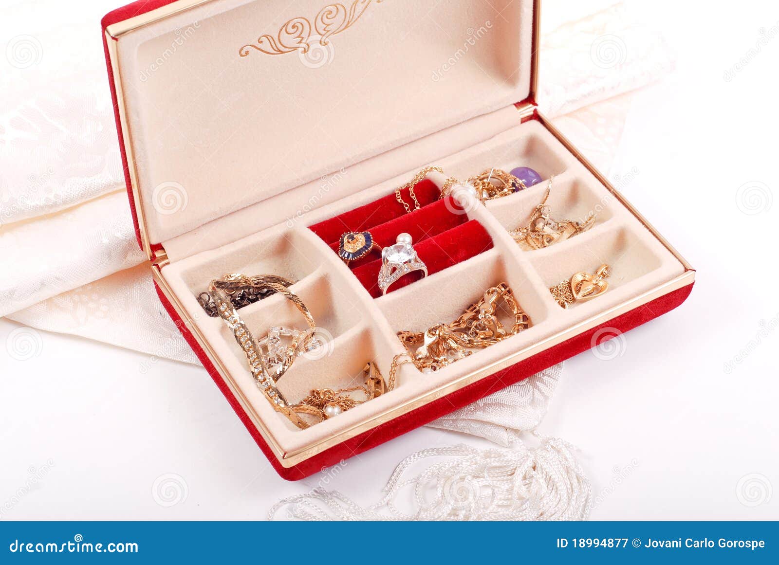 Red Velvet Jewelry Box stock image. Image of accessory - 18994877