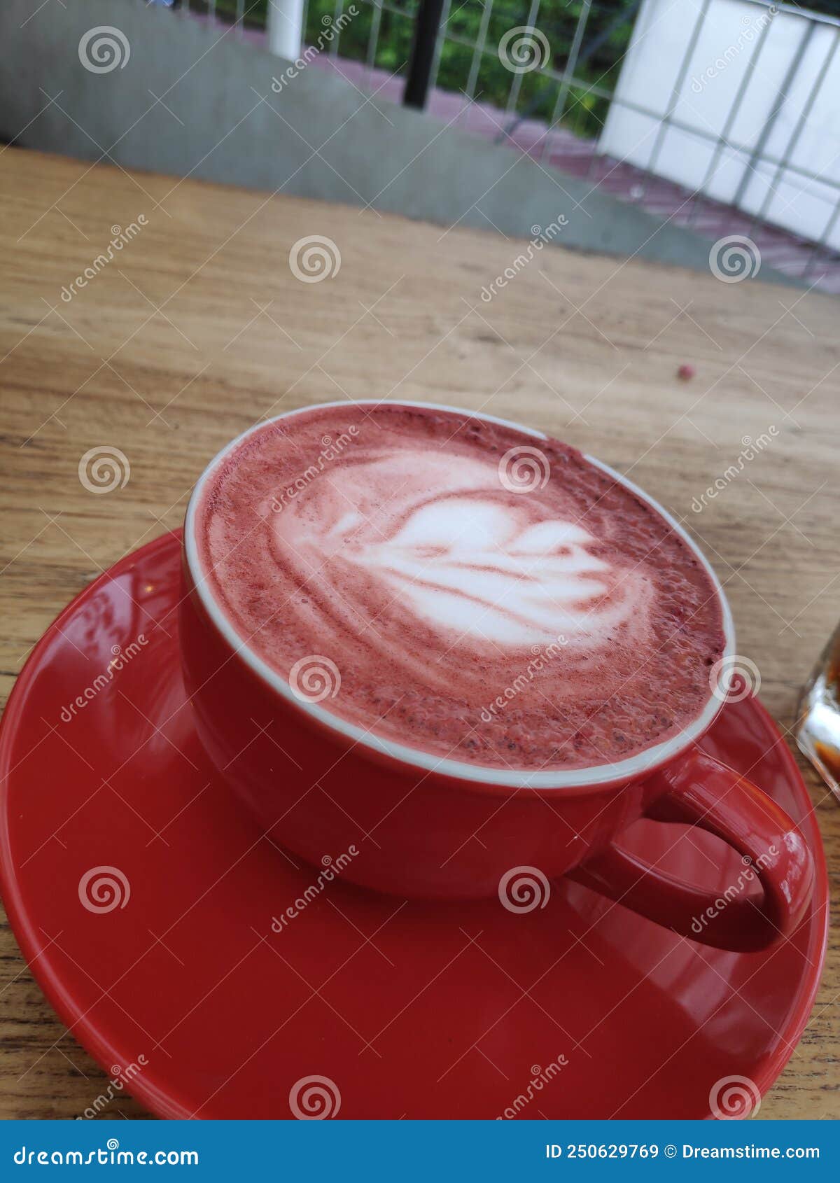 Red on Red Velvet Latte stock image. Image of organ - 250629769