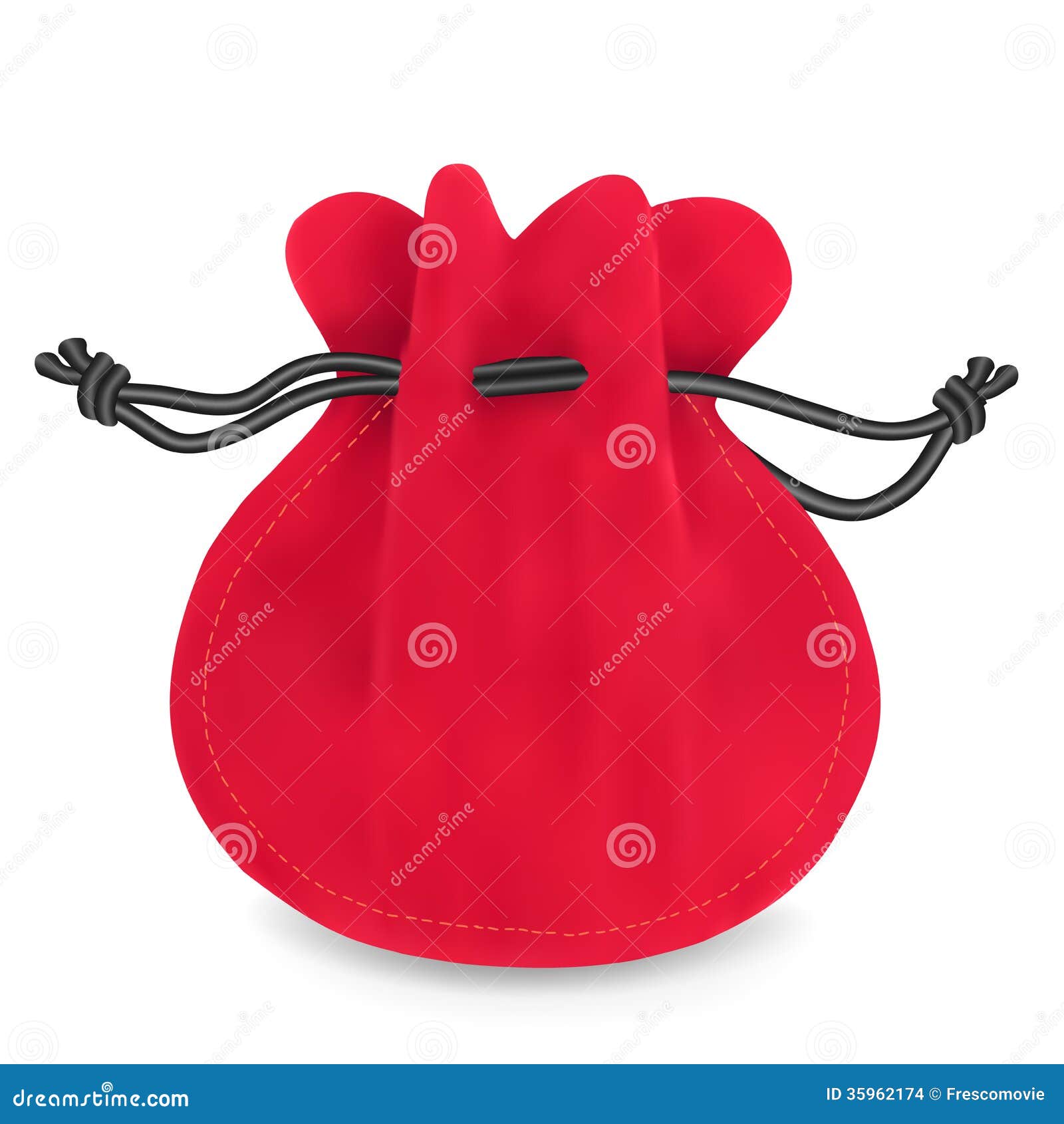 Red velvet sack. stock vector. Illustration of snowflakes - 35962174