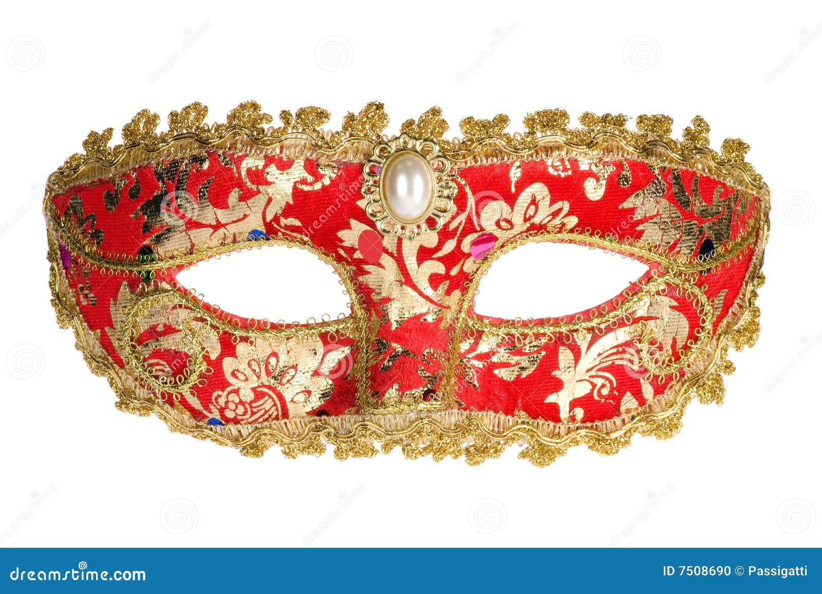 Red Venetian Carnival Mask stock photo. Image of gold - 7508690
