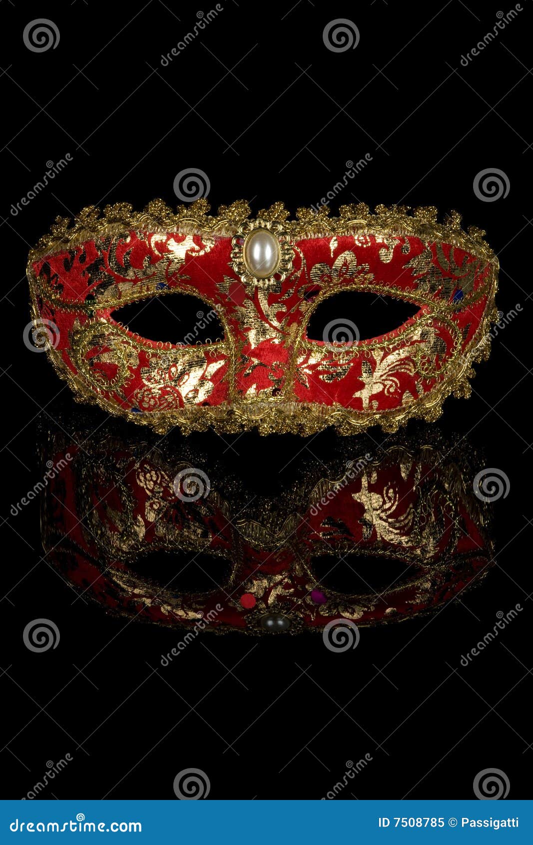 Red Venetian Carnival Mask stock image. Image of disguise - 7508785