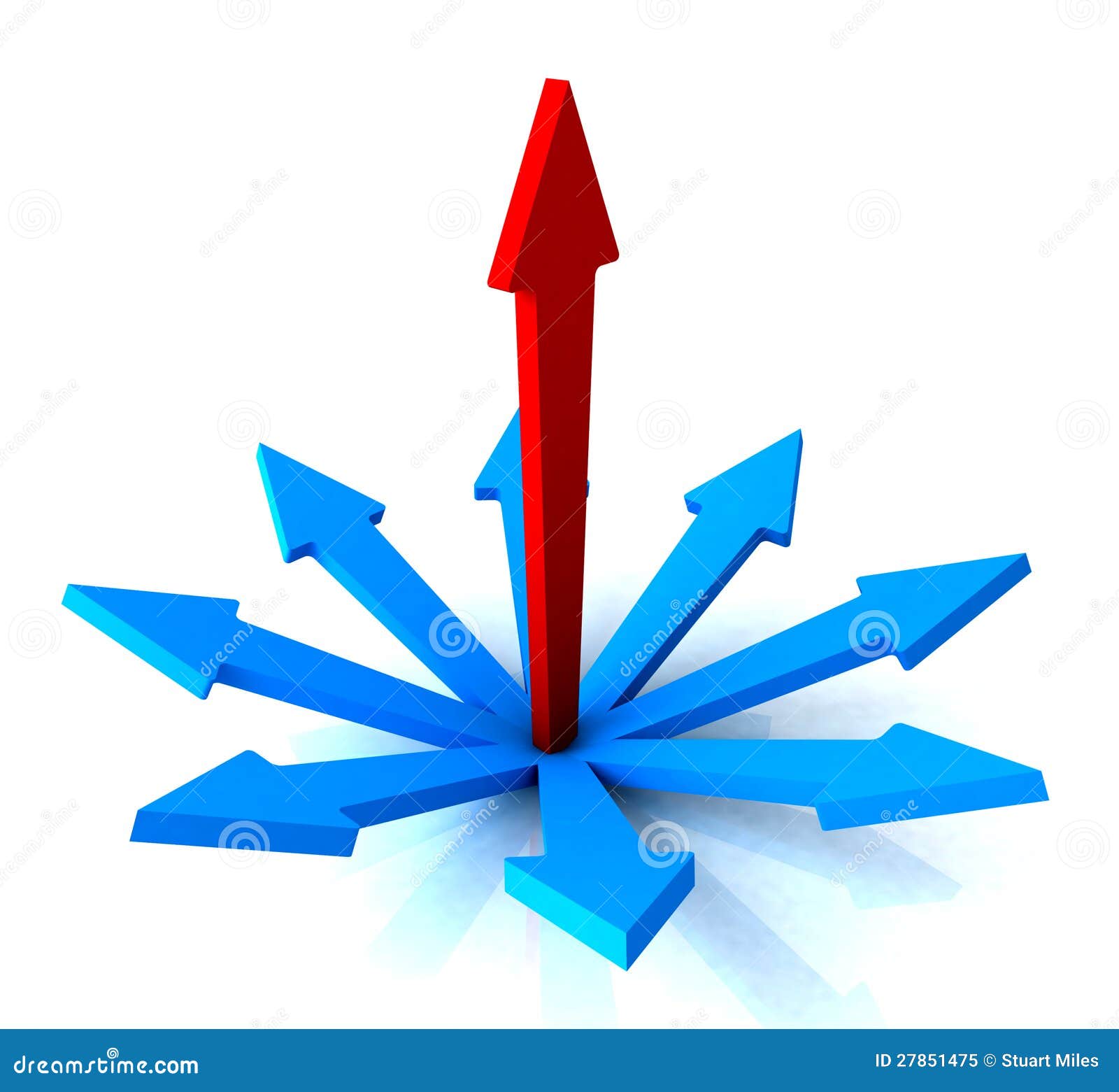 Red Vertical Arrow Shows Path Chosen Stock Illustration - Illustration ...