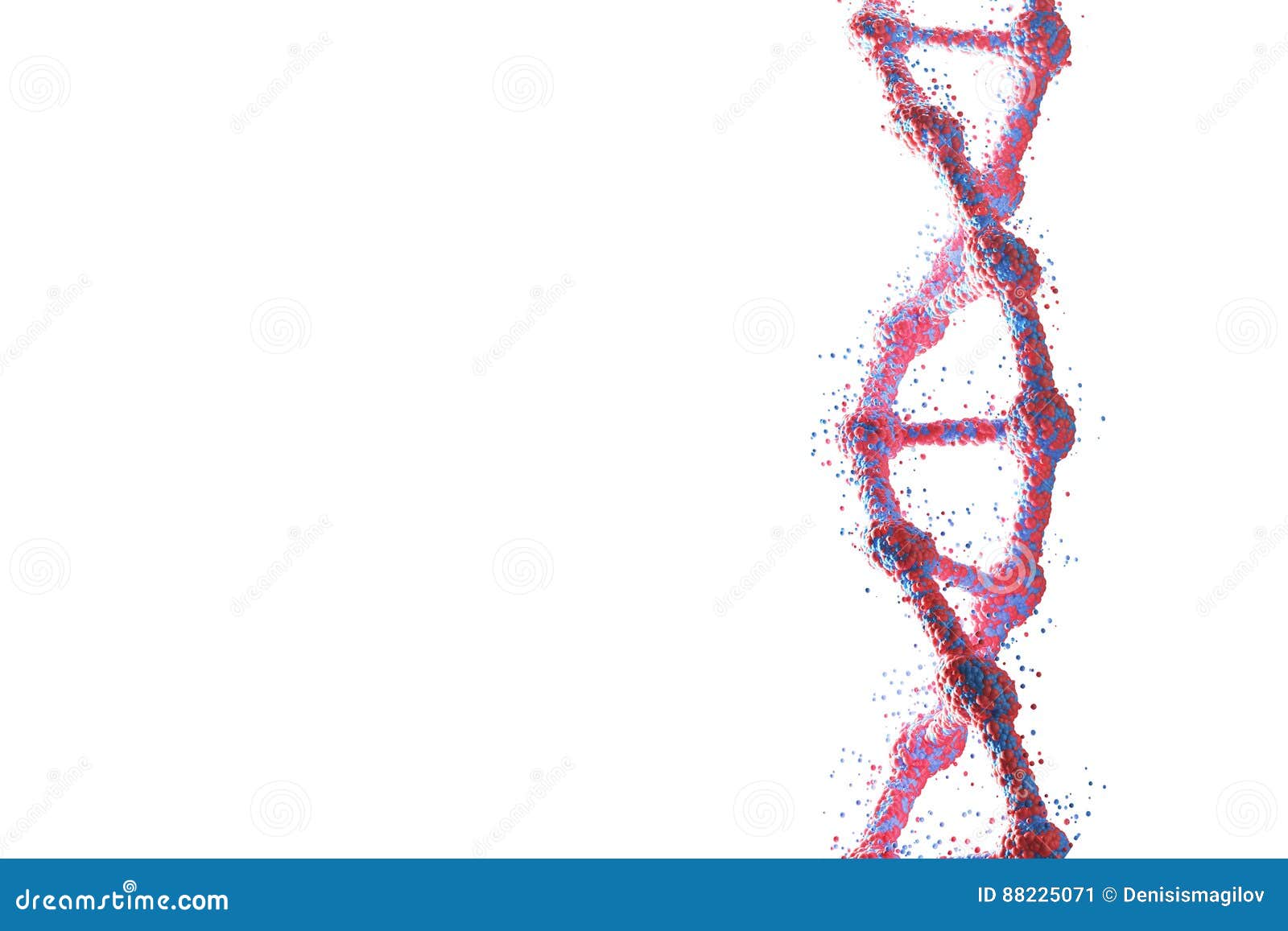 Red Vertical DNA Chain Against White Background Stock Illustration ...