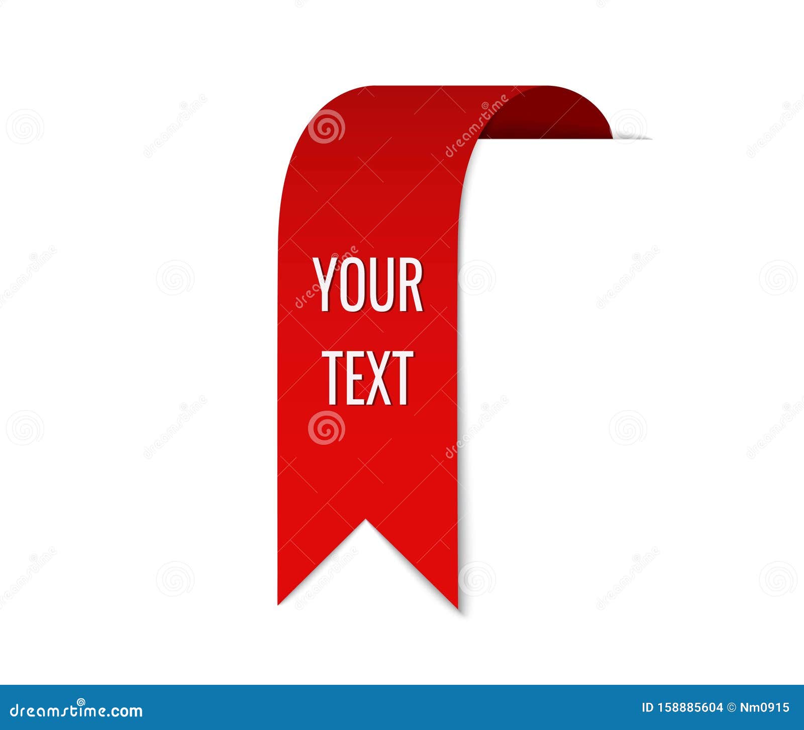 Red Vertical Tag Ribbon Banner. Isolated Vector Label Design ...
