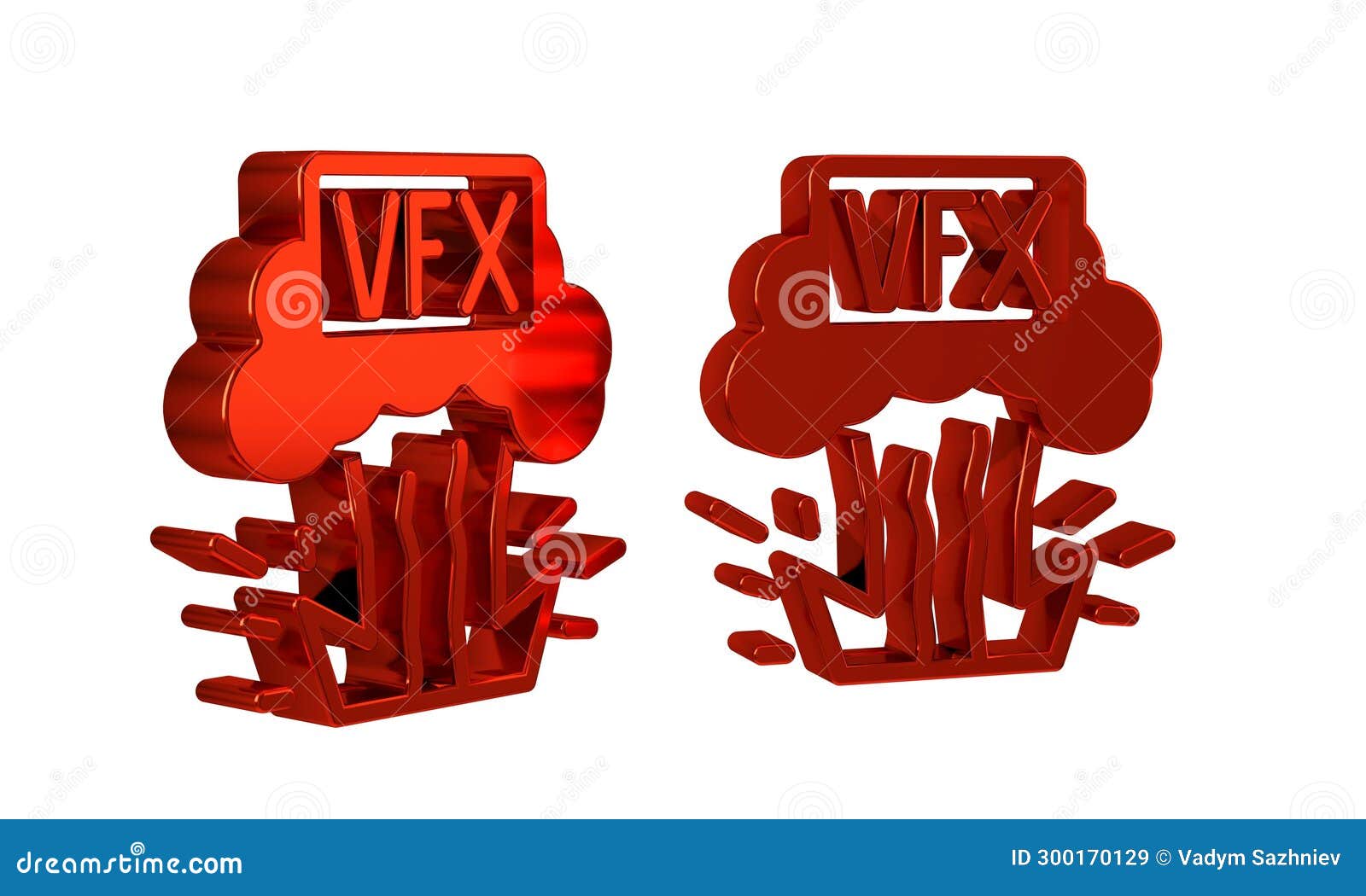 Red VFX Icon Isolated on Transparent Background. Stock Illustration ...