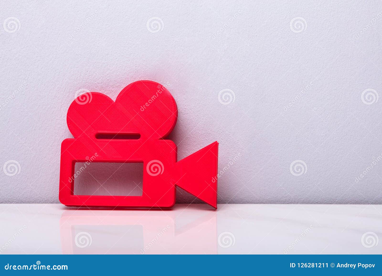 3d Red Video Camera Icon stock image. Image of recording - 126281211