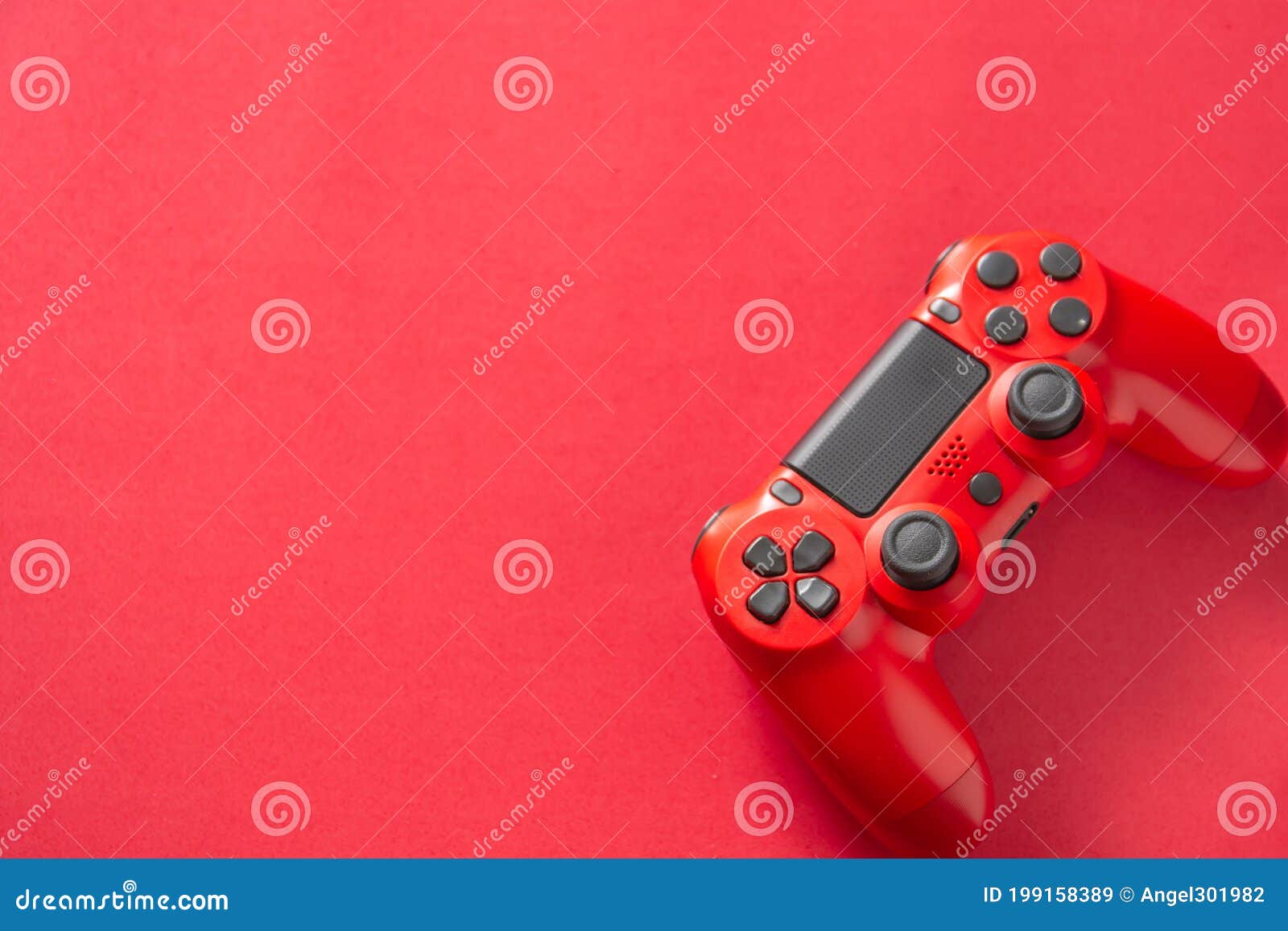 Red Video Game Controller on a Red Background Stock Image - Image of ...