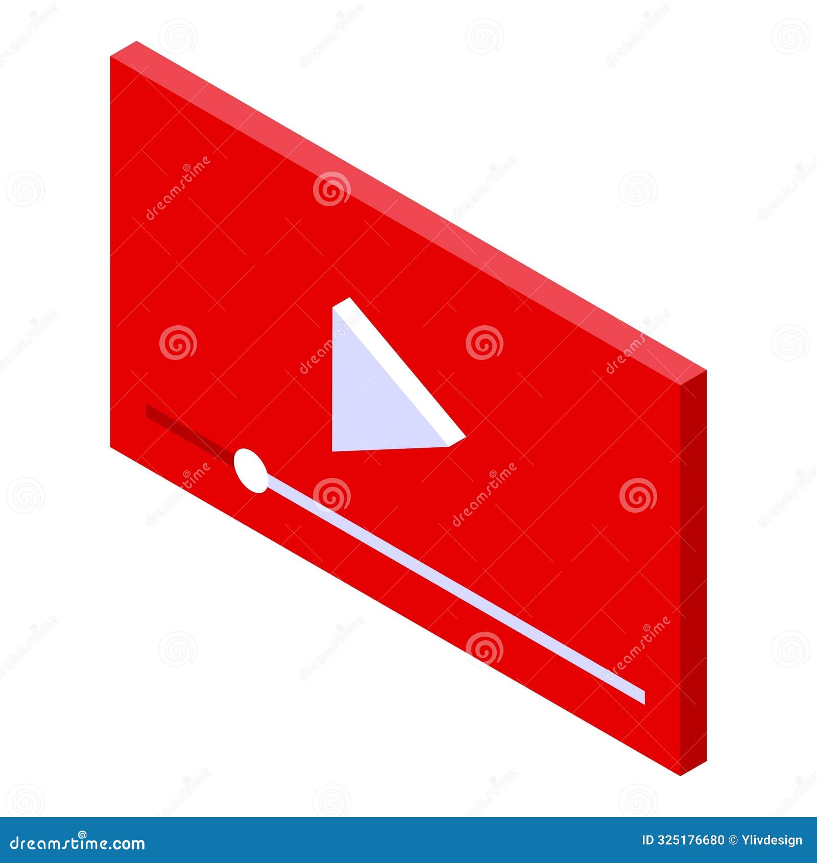 Red Video Player Interface Showing Streaming Progress Bar Stock ...