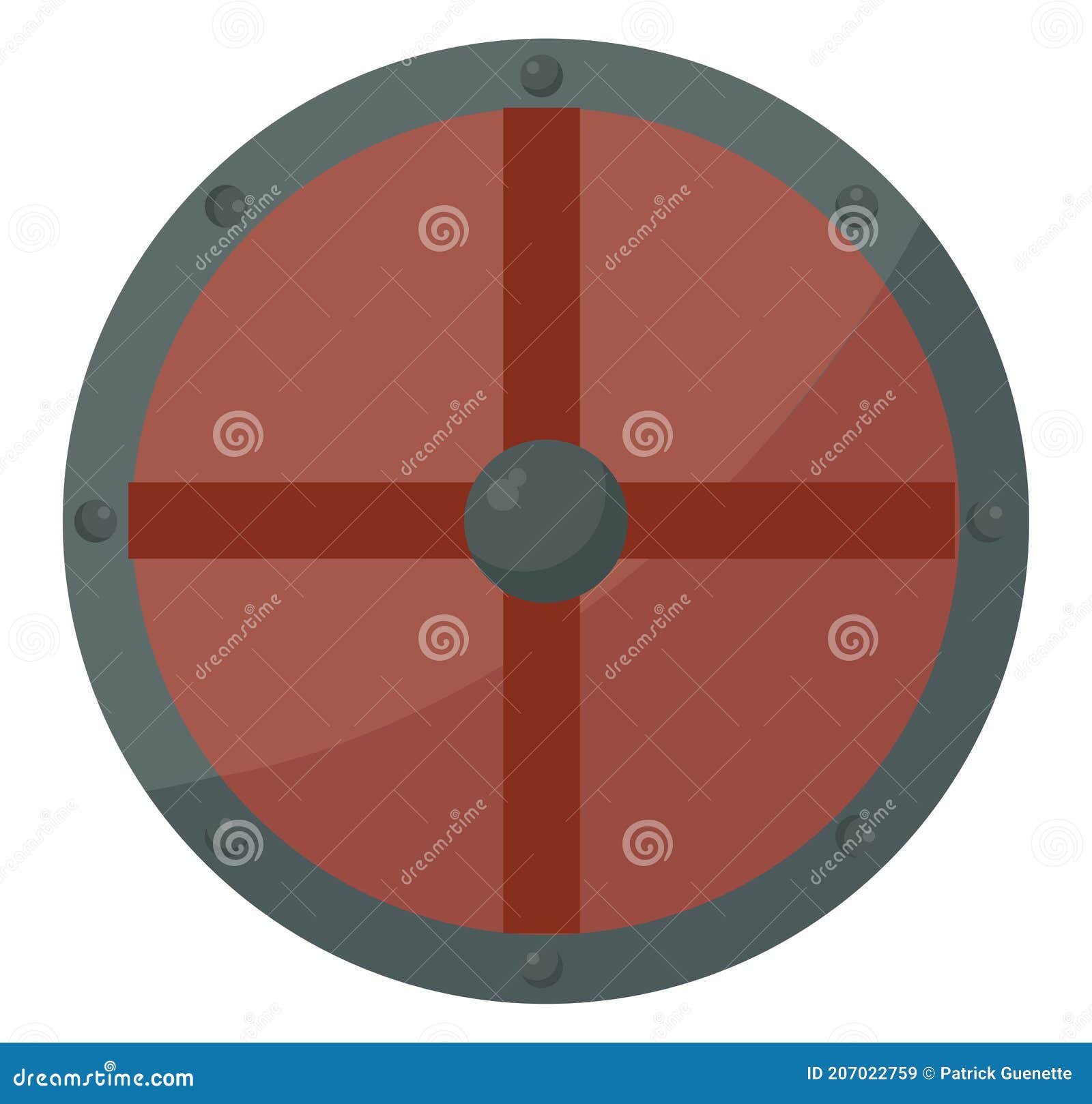 Red Viking Shield, Illustration, Vector Stock Vector - Illustration of ...